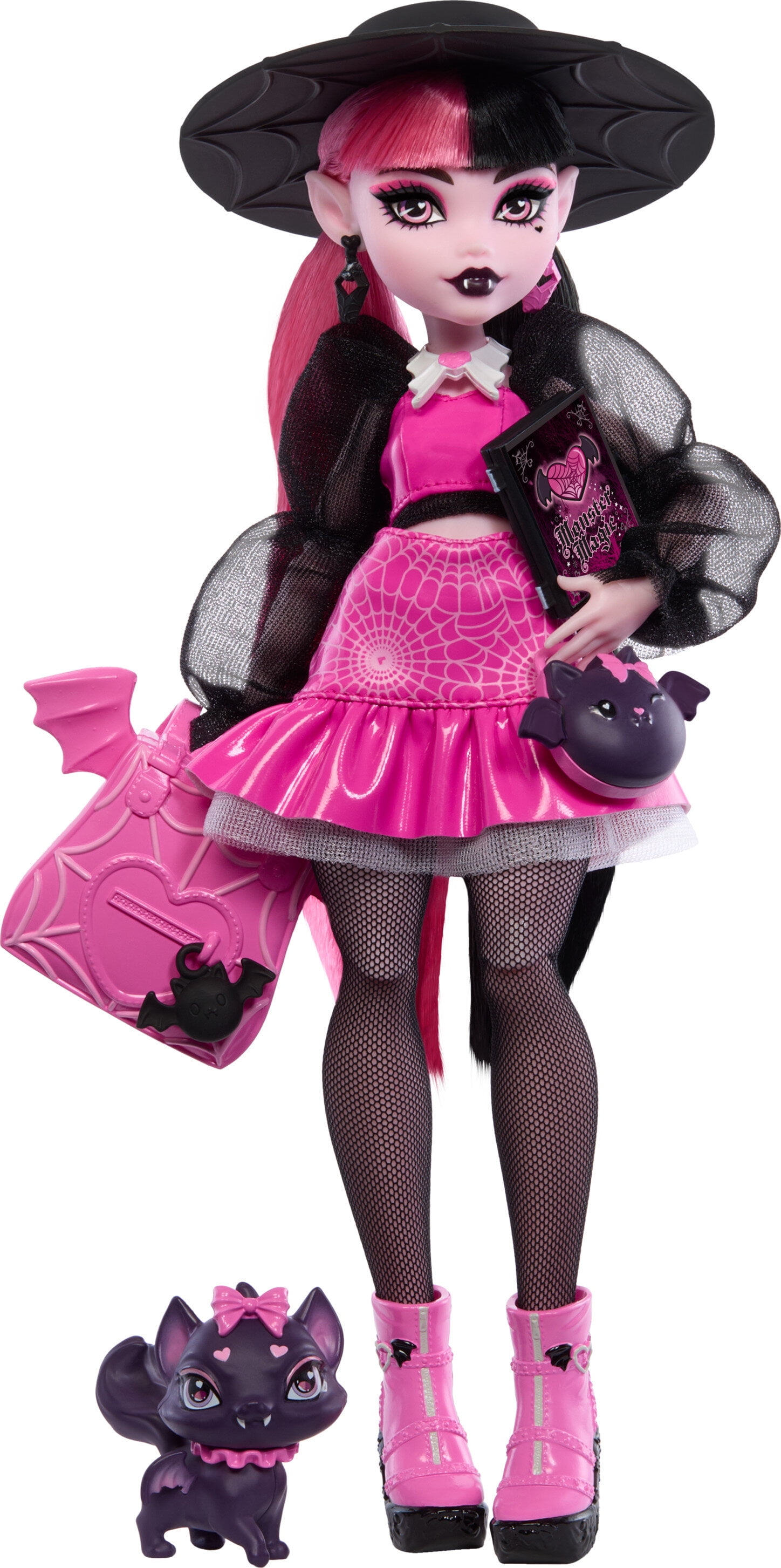Monster High Draculaura Fashion Doll with Pet Bat-Cat Count Fabulous ...