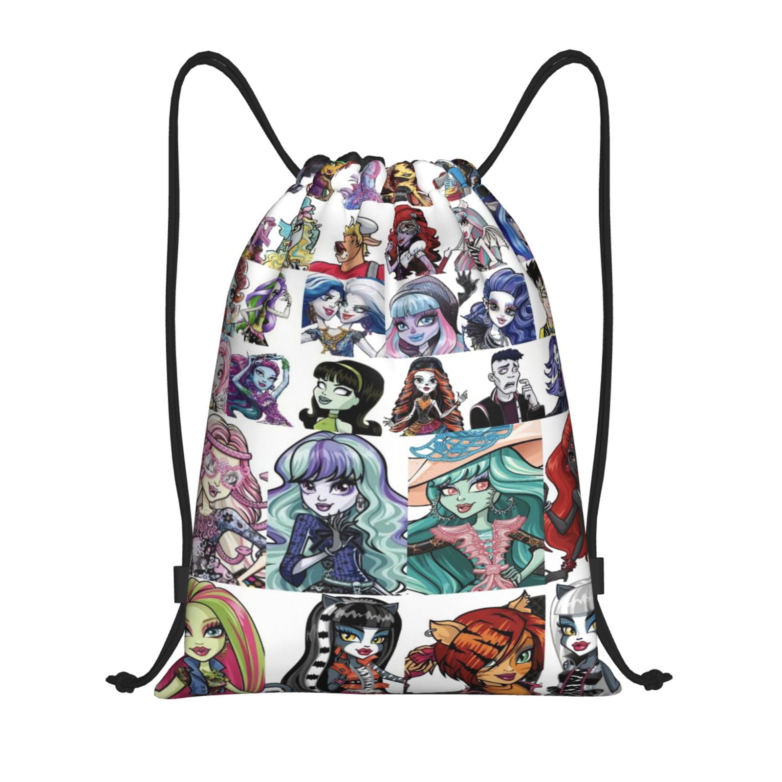 Monster High Drawstring Backpack Fashion Print Waterproof String Bags Lightweight Shoulder Bag ...