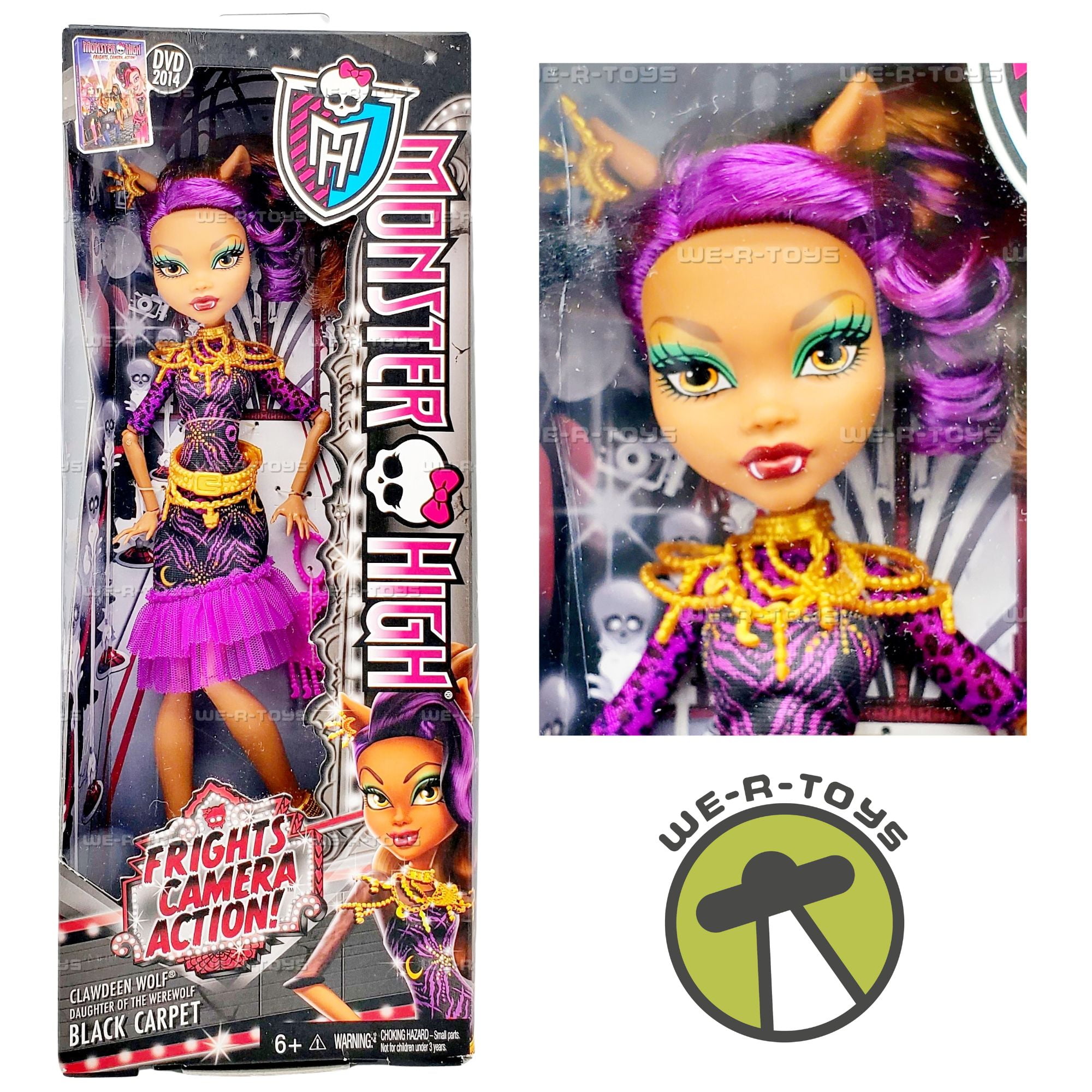 Monster High Frights, Camera, Action! Clawdeen Wolf Doll, Purple ...