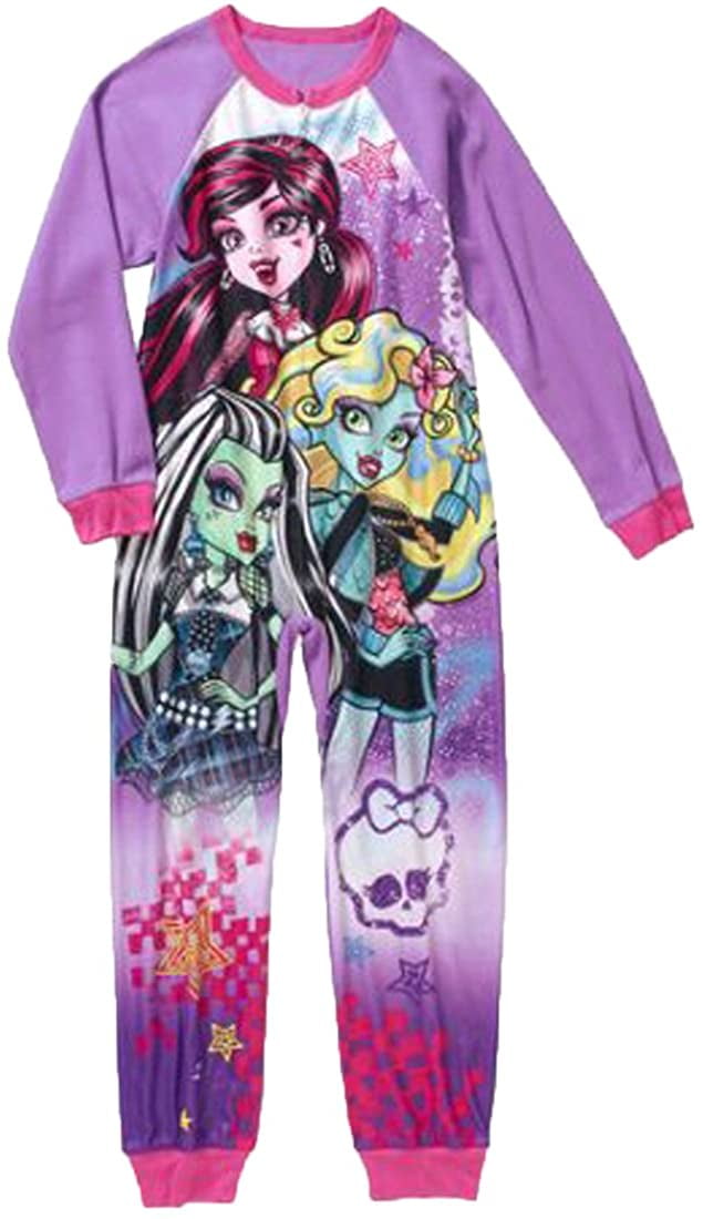 Monster High Girls One Piece Fleece Sleeper Pajama 10/12 - Walmart.com