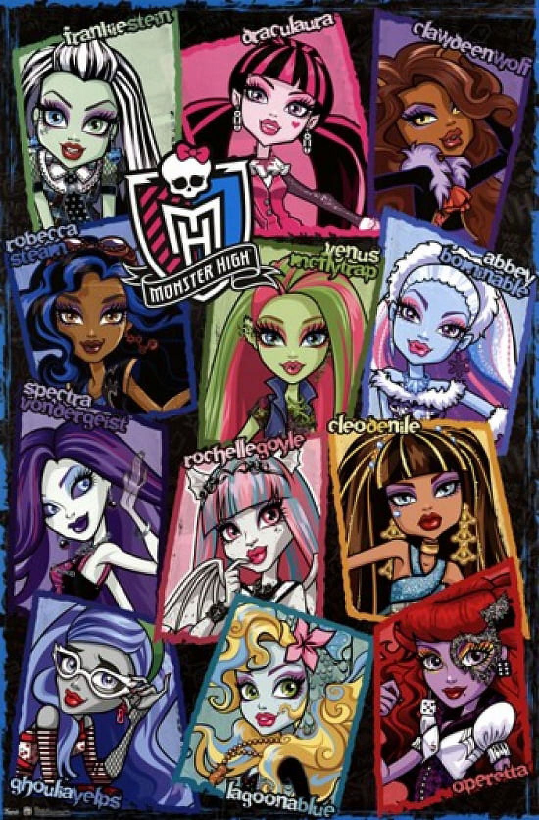 Rolled Poster Monster High - Grid Laminated 24" x 36" Framed - Walmart.com