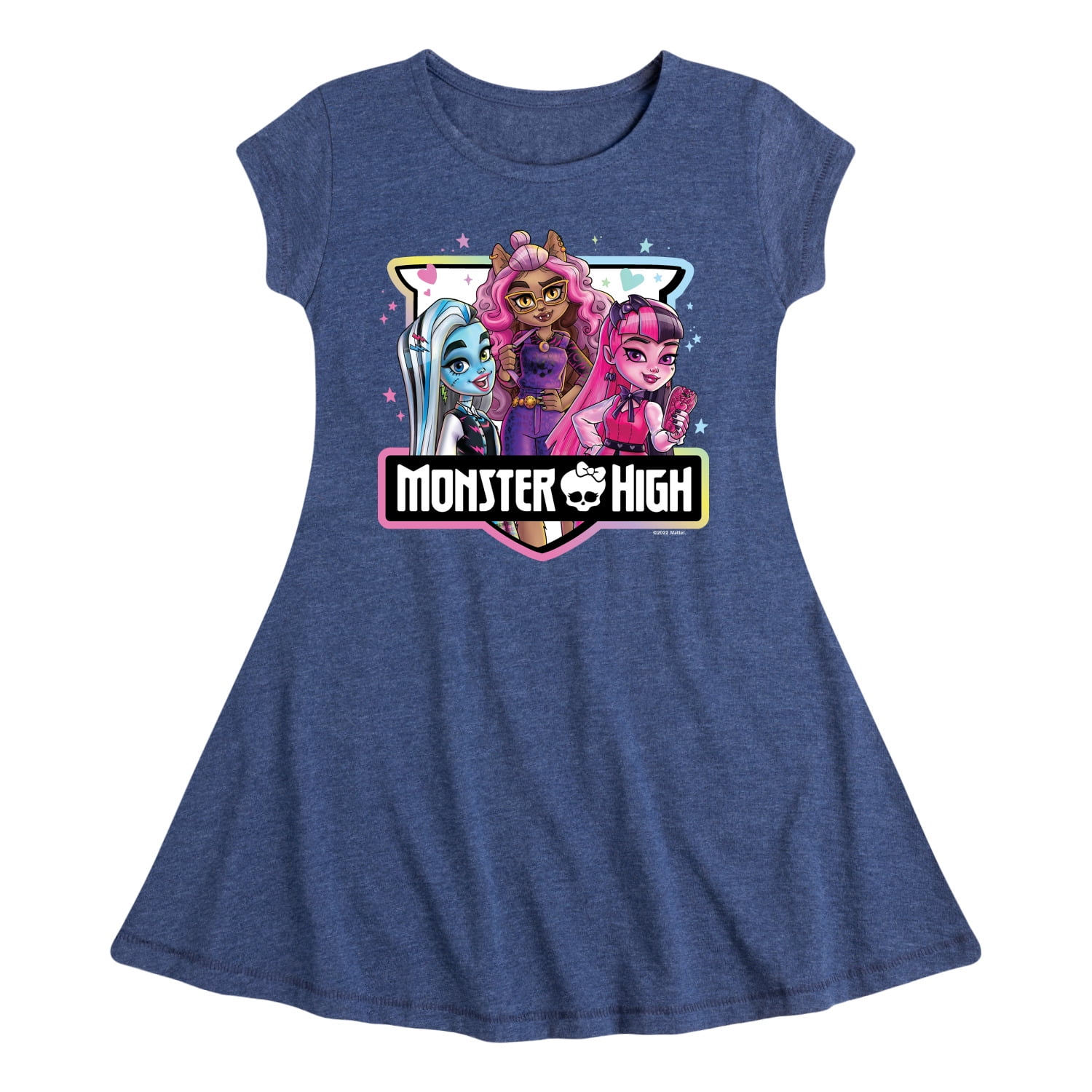 Monster High - Group Badge - Toddler & Youth Girls Fit & Flare Dress ...