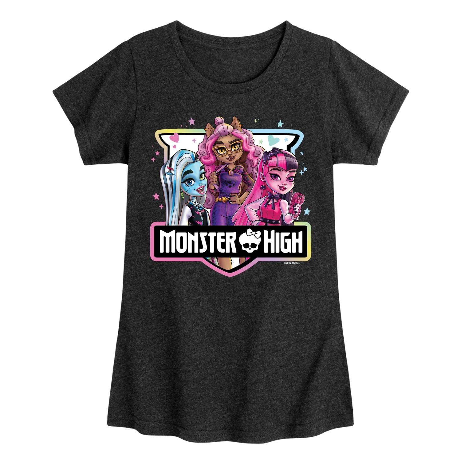 Monster High - Group Badge - Toddler & Youth Girls Short Sleeve Graphic ...