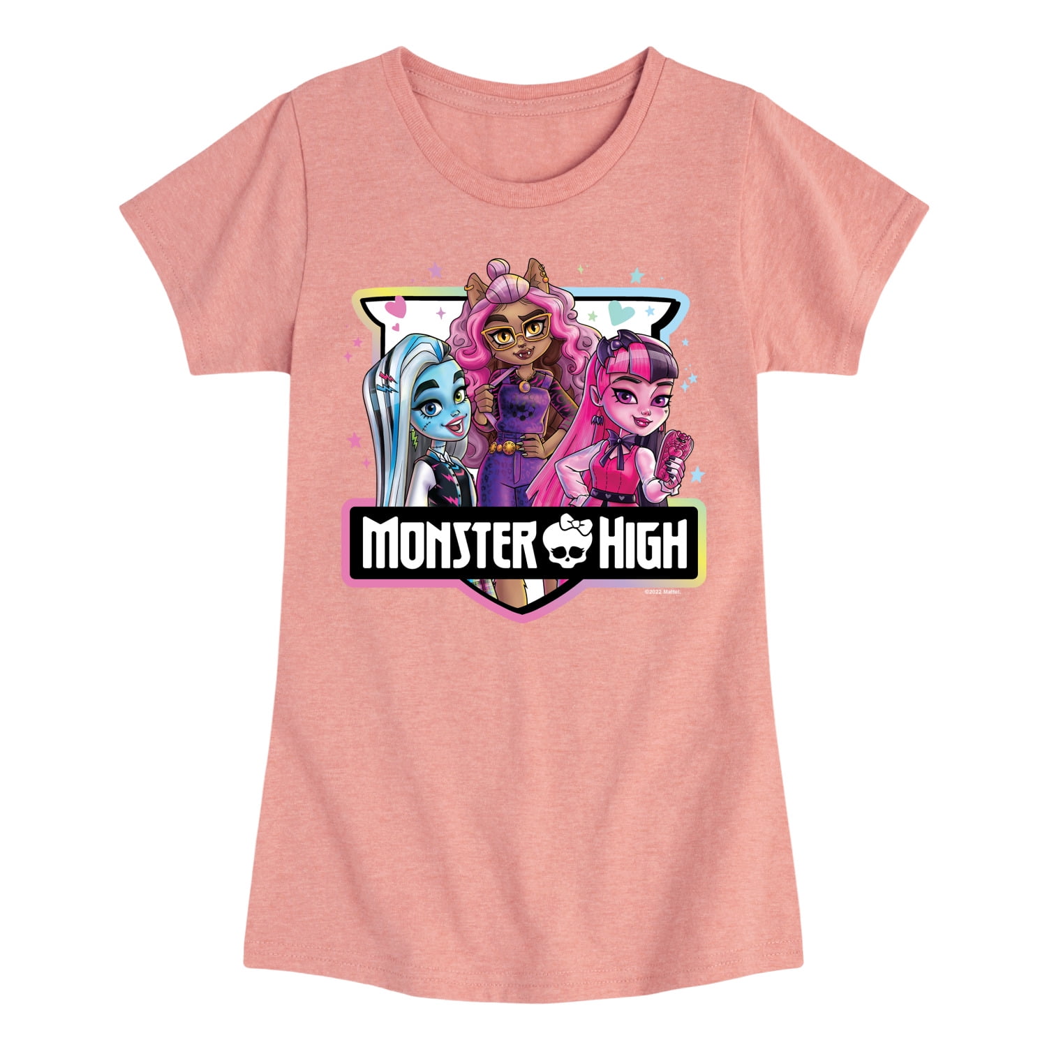 Monster High - Group Badge - Toddler & Youth Girls Short Sleeve Graphic ...
