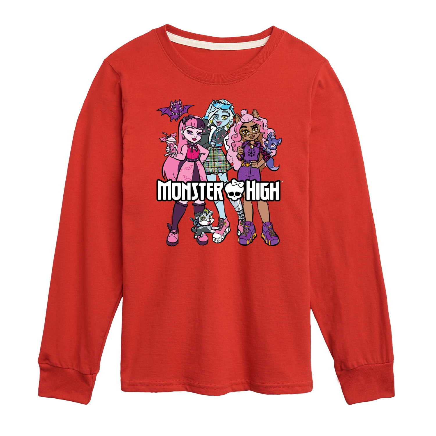 Monster High - Group With Pets - Toddler And Youth Long Sleeve Graphic ...