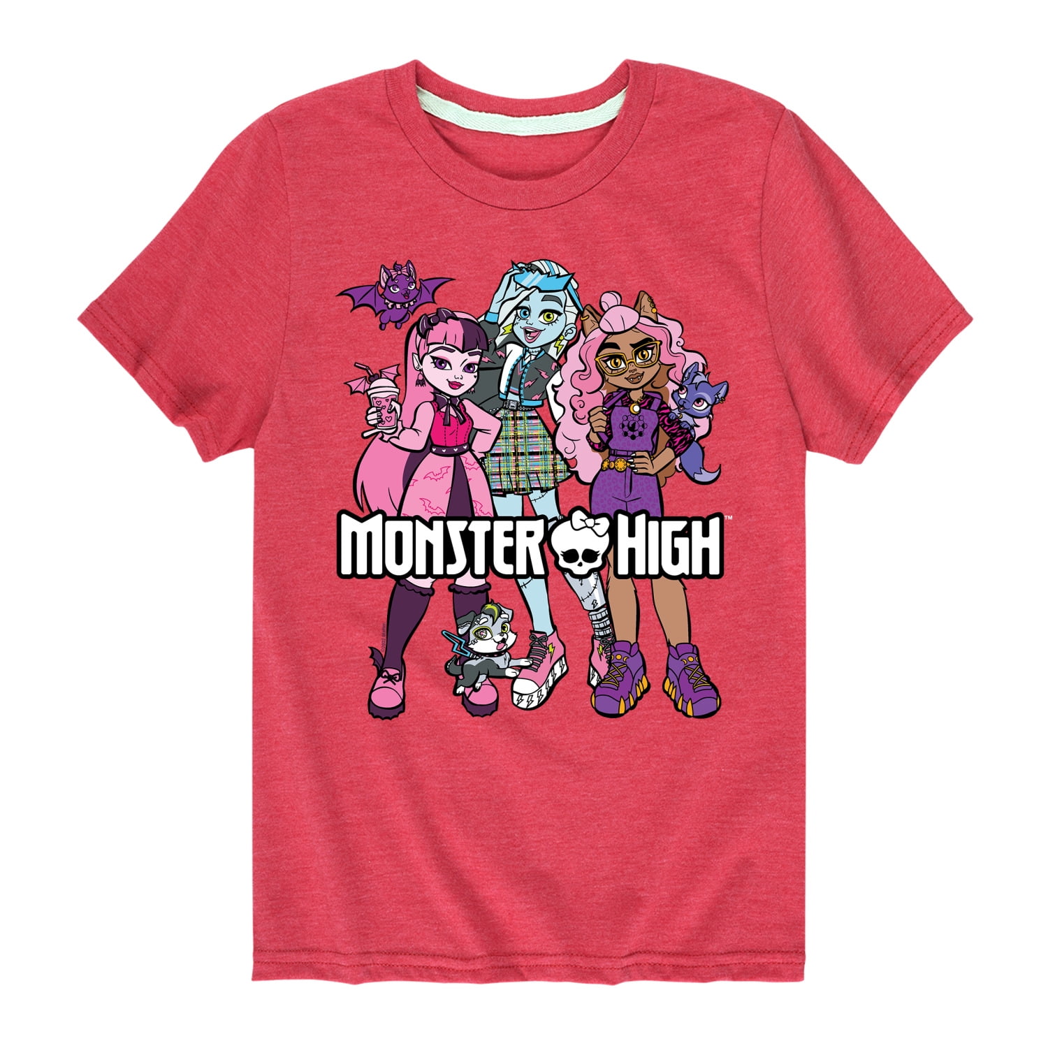 Monster High - Group With Pets - Toddler And Youth Short Sleeve Graphic ...