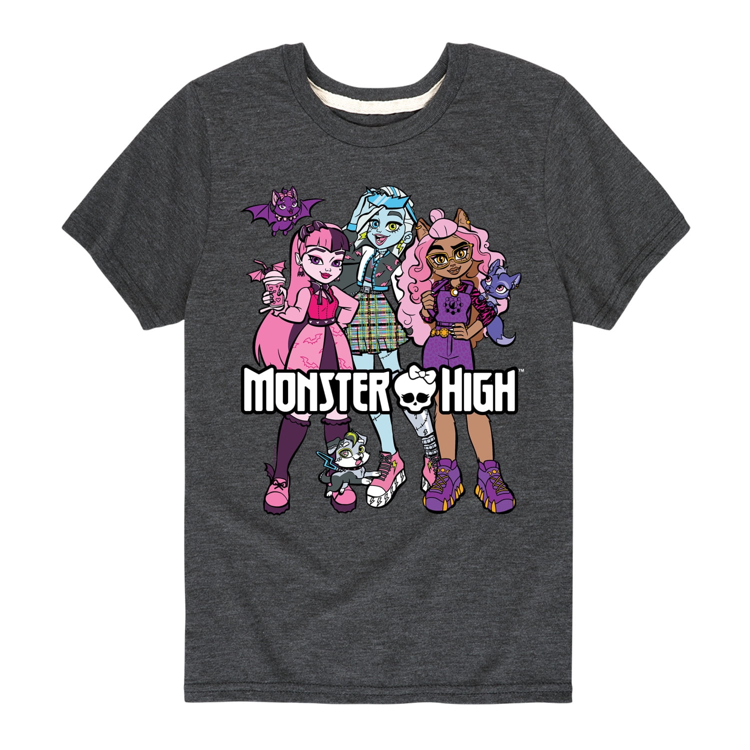 Monster High - Group With Pets - Toddler And Youth Short Sleeve Graphic ...