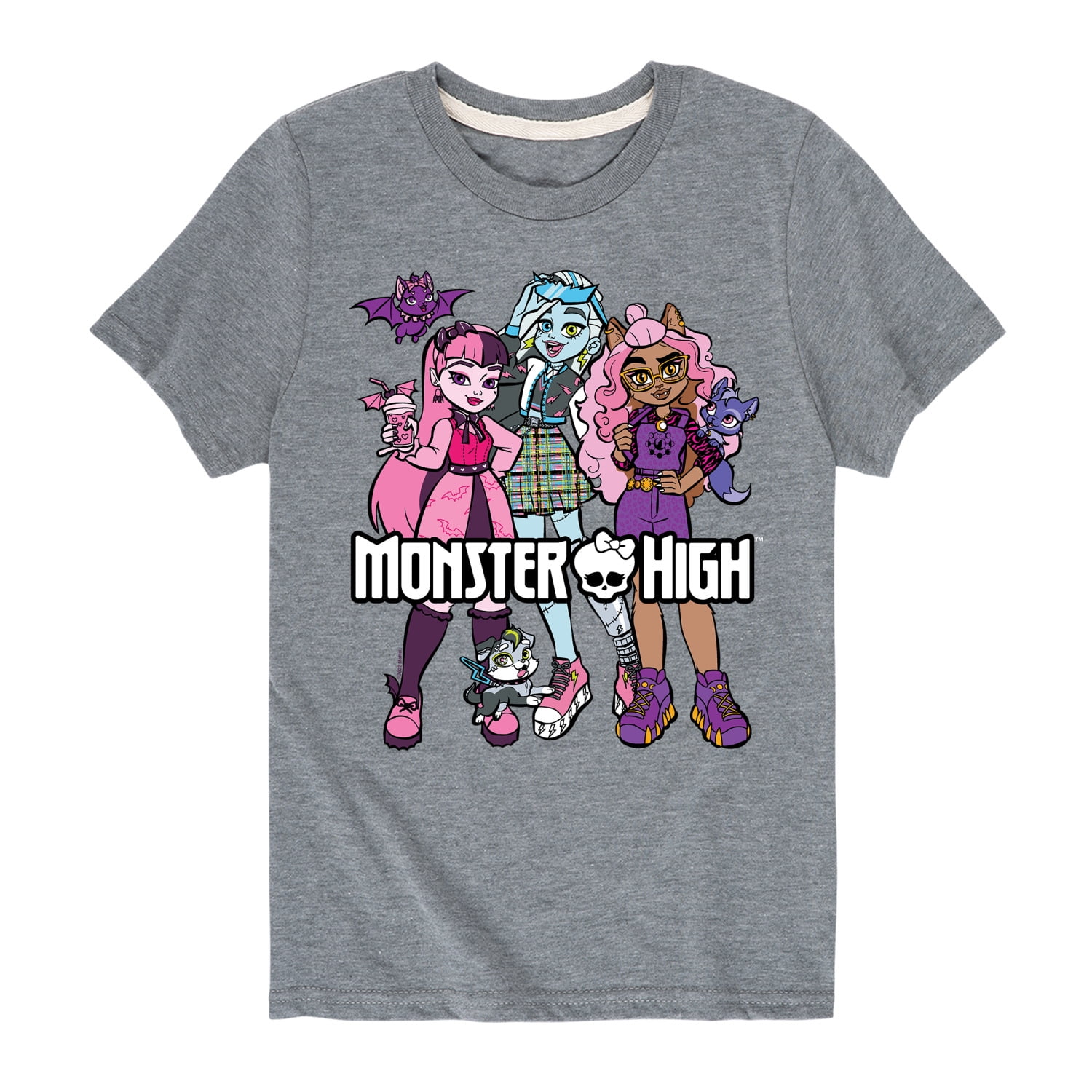 Monster High - Group With Pets - Toddler And Youth Short Sleeve Graphic ...
