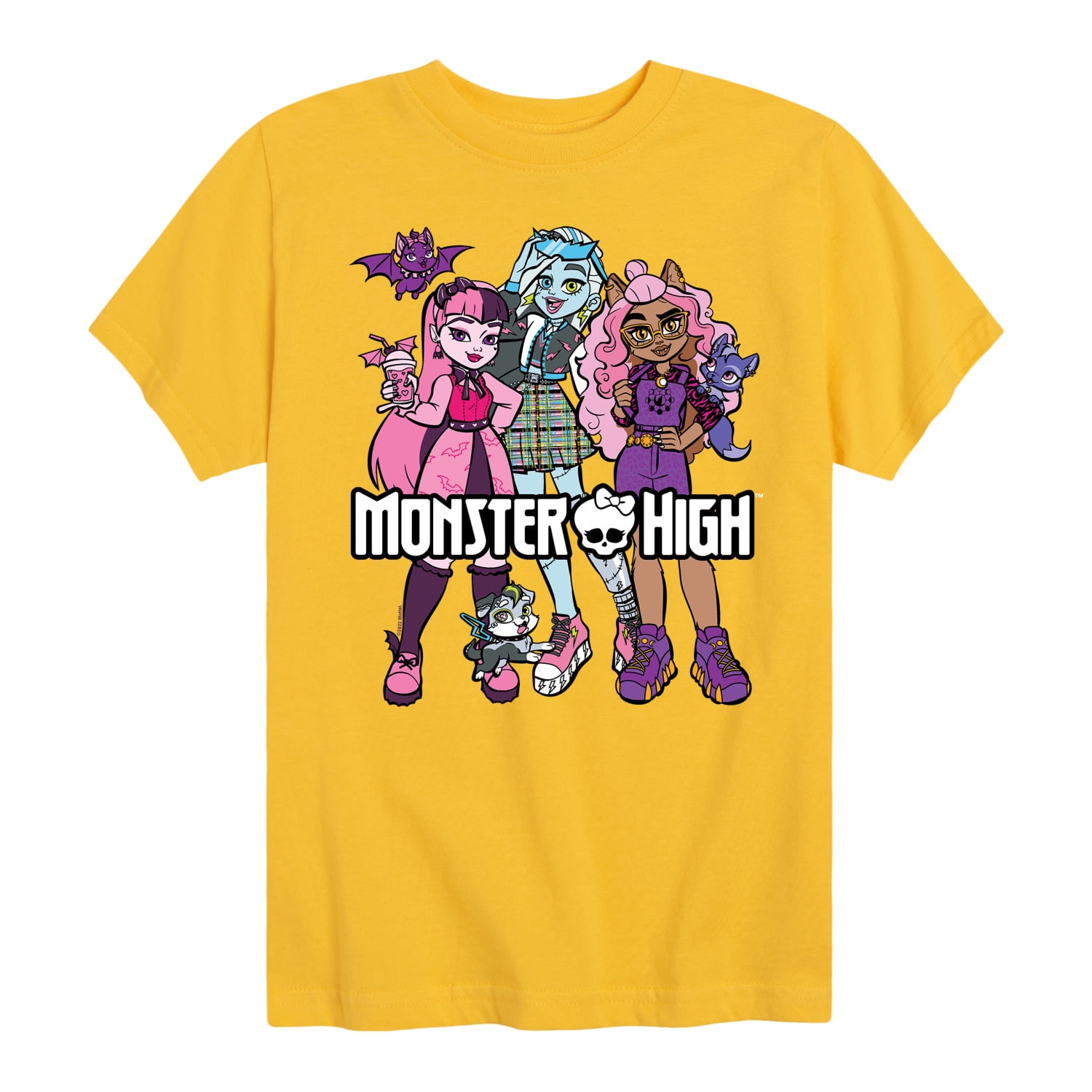 Monster High - Group With Pets - Toddler And Youth Short Sleeve Graphic ...