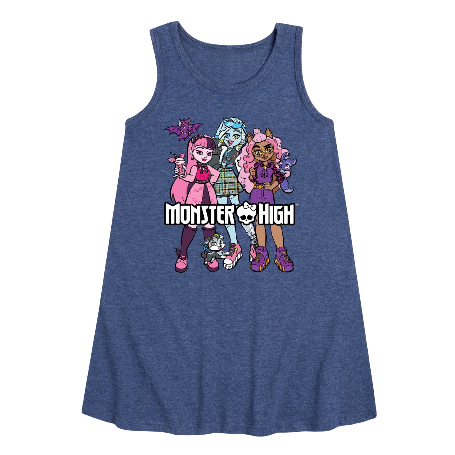 Monster High - Group With Pets - Toddler and Youth Girls A-line Dress ...