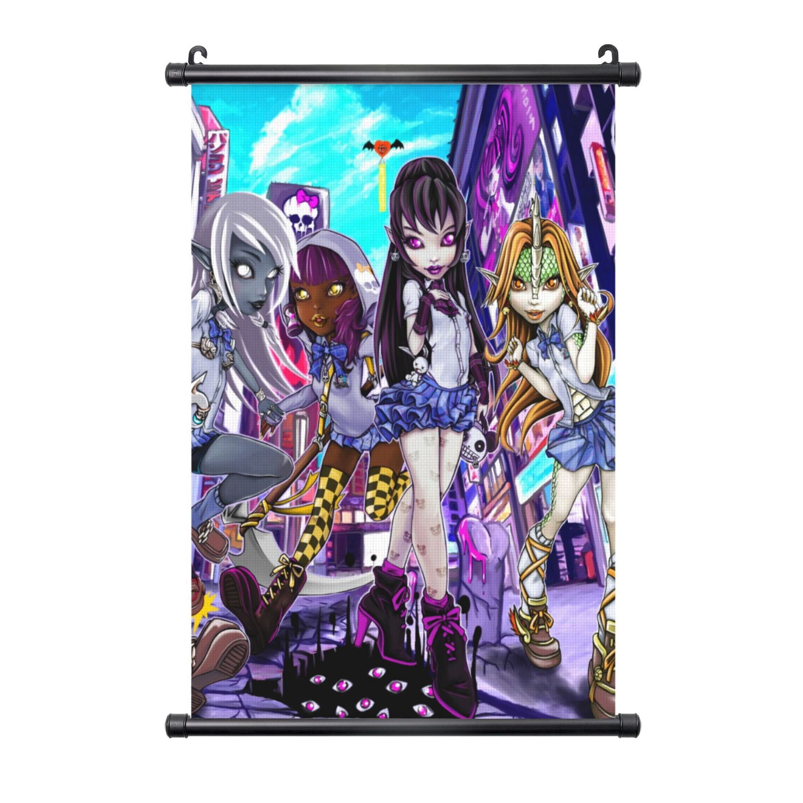 Monster High Hanging Poster, Black Plastic Shaft Wall Hanging Posters ...