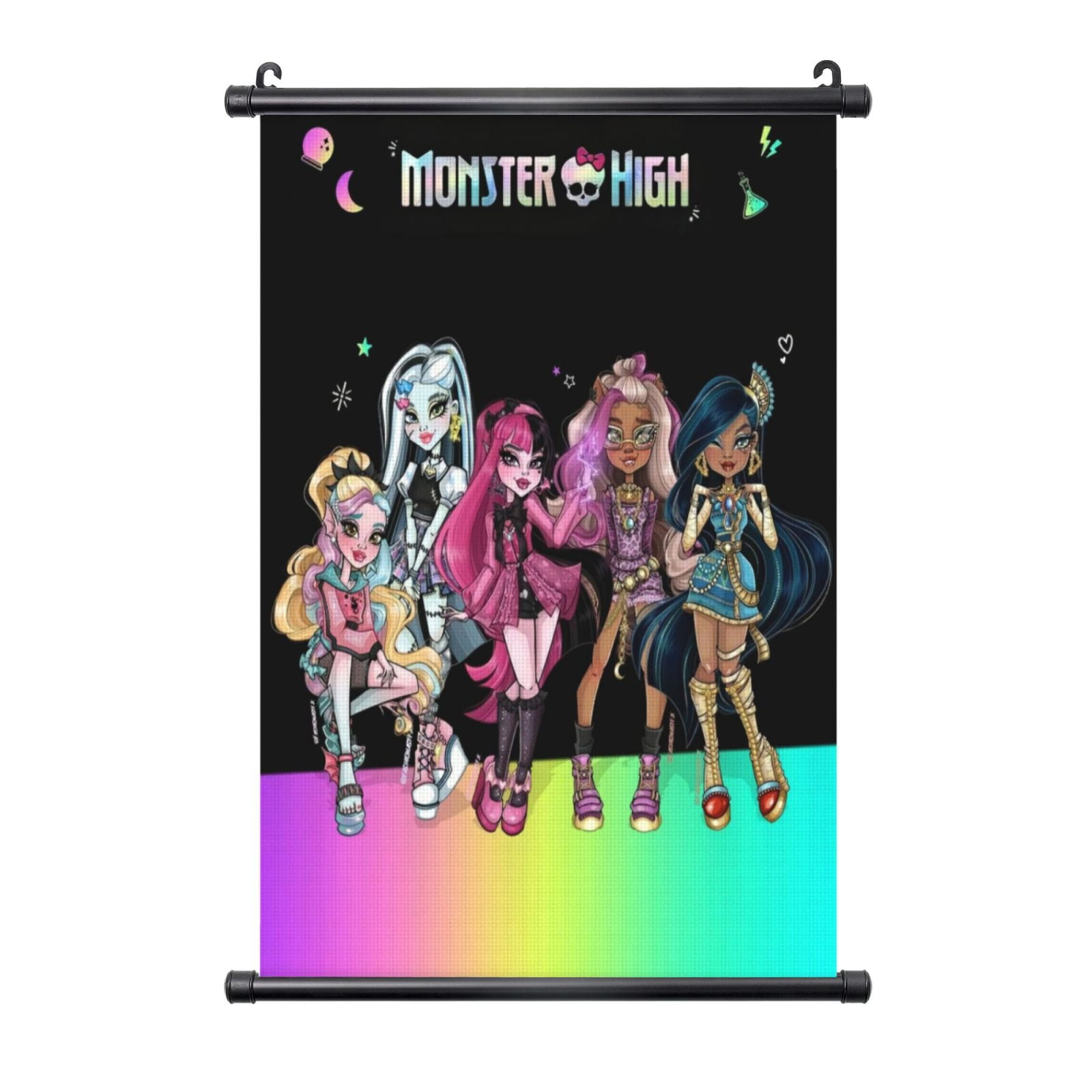Monster High Hanging Poster, Black Plastic Shaft Wall Hanging Posters ...