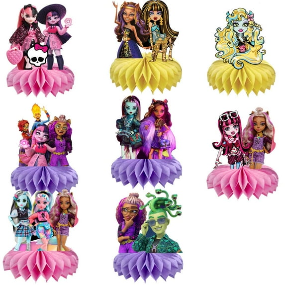 Monster High Honeycomb Centerpieces Table Toppers Decorations for ...