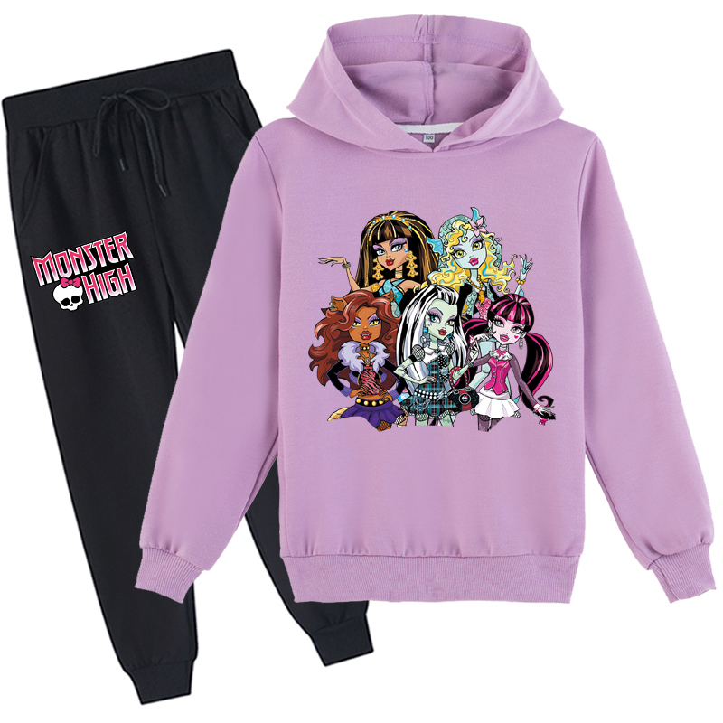 Monster High Hoodies with Jogger Pants Set Graphic Sweatsuit Tops ...