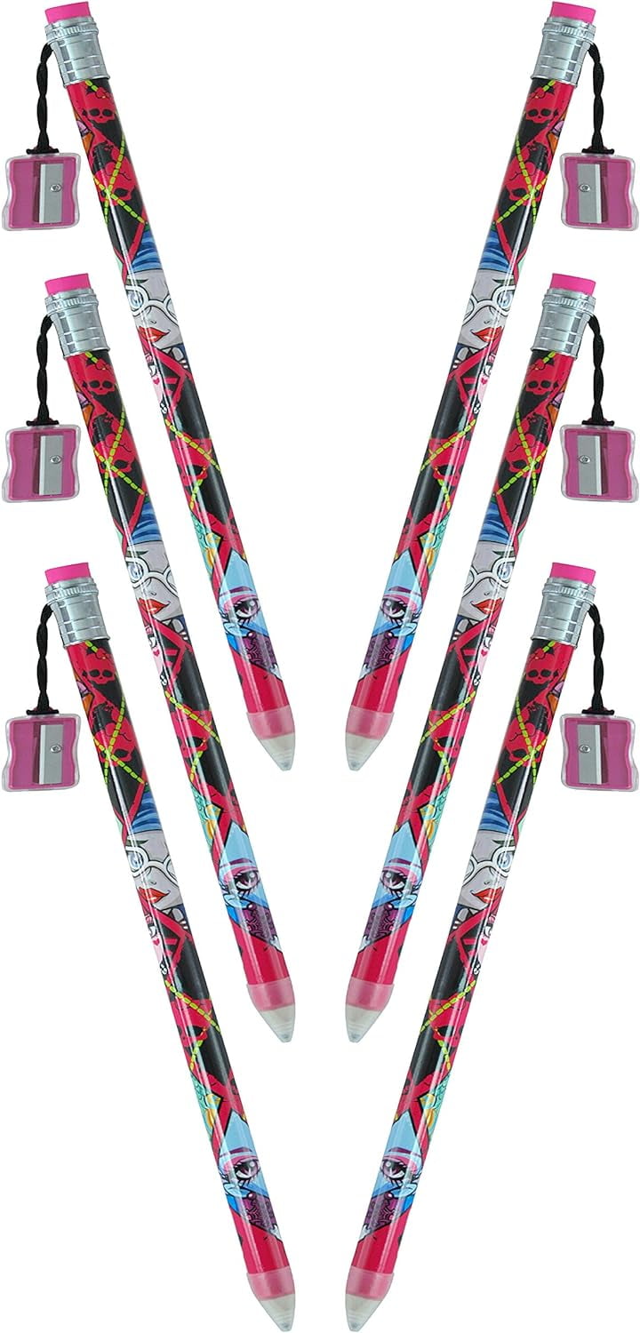 Monster High Jumbo 15" Pencil With Sharpener 6-PACK - Walmart.com