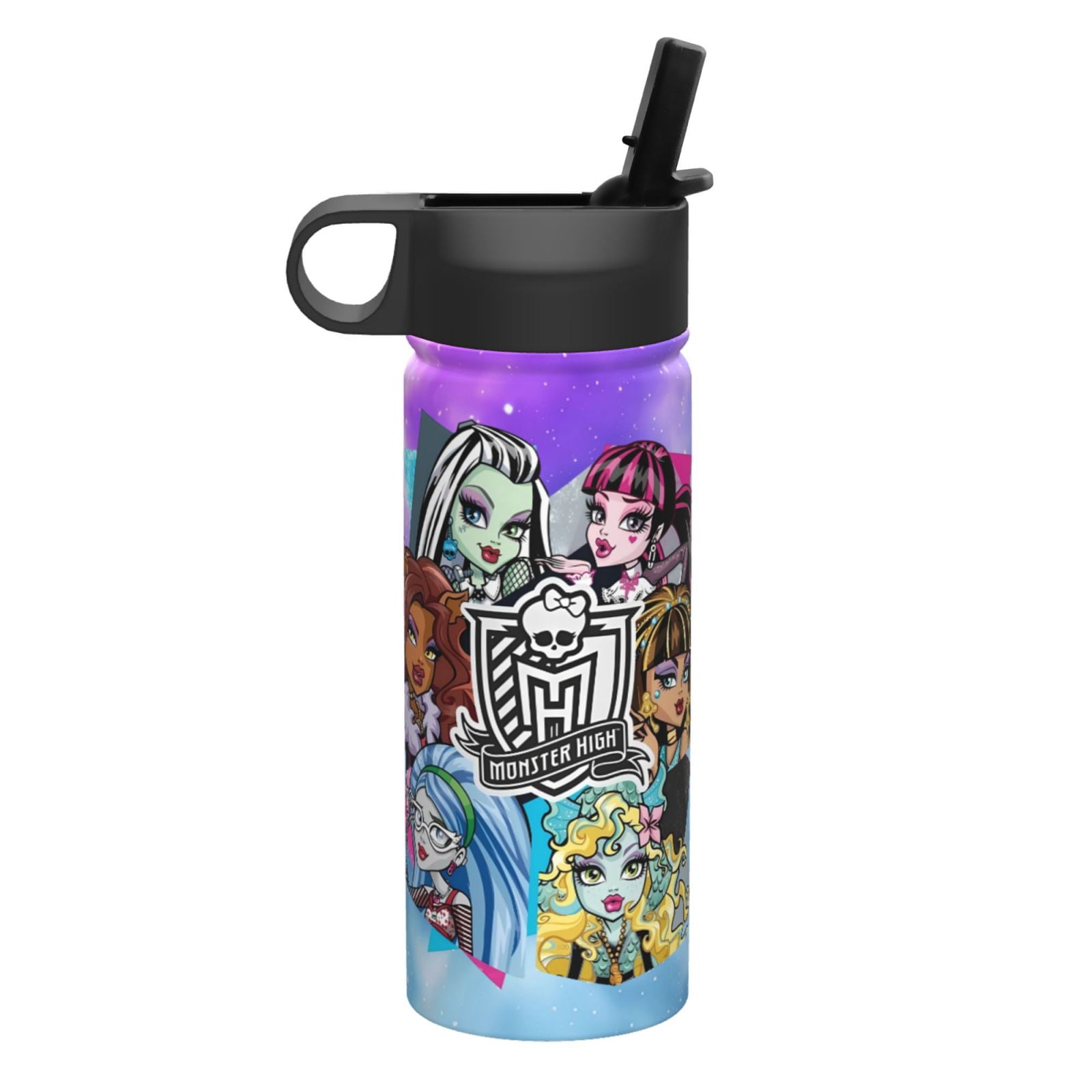 Monster High Kids Insulated Water Bottle With Straw - 18 Oz Stainless ...