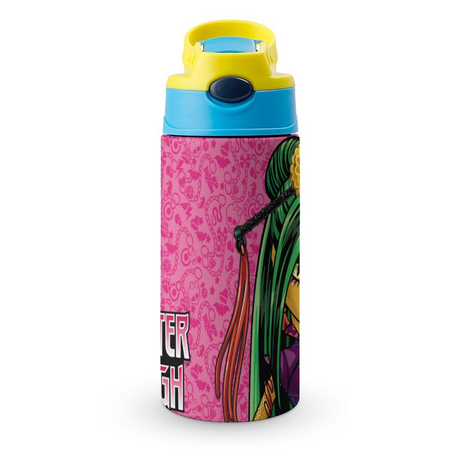 Monster High Kids Straw Water Bottle, Stainless Steel Vacuum Insulated ...