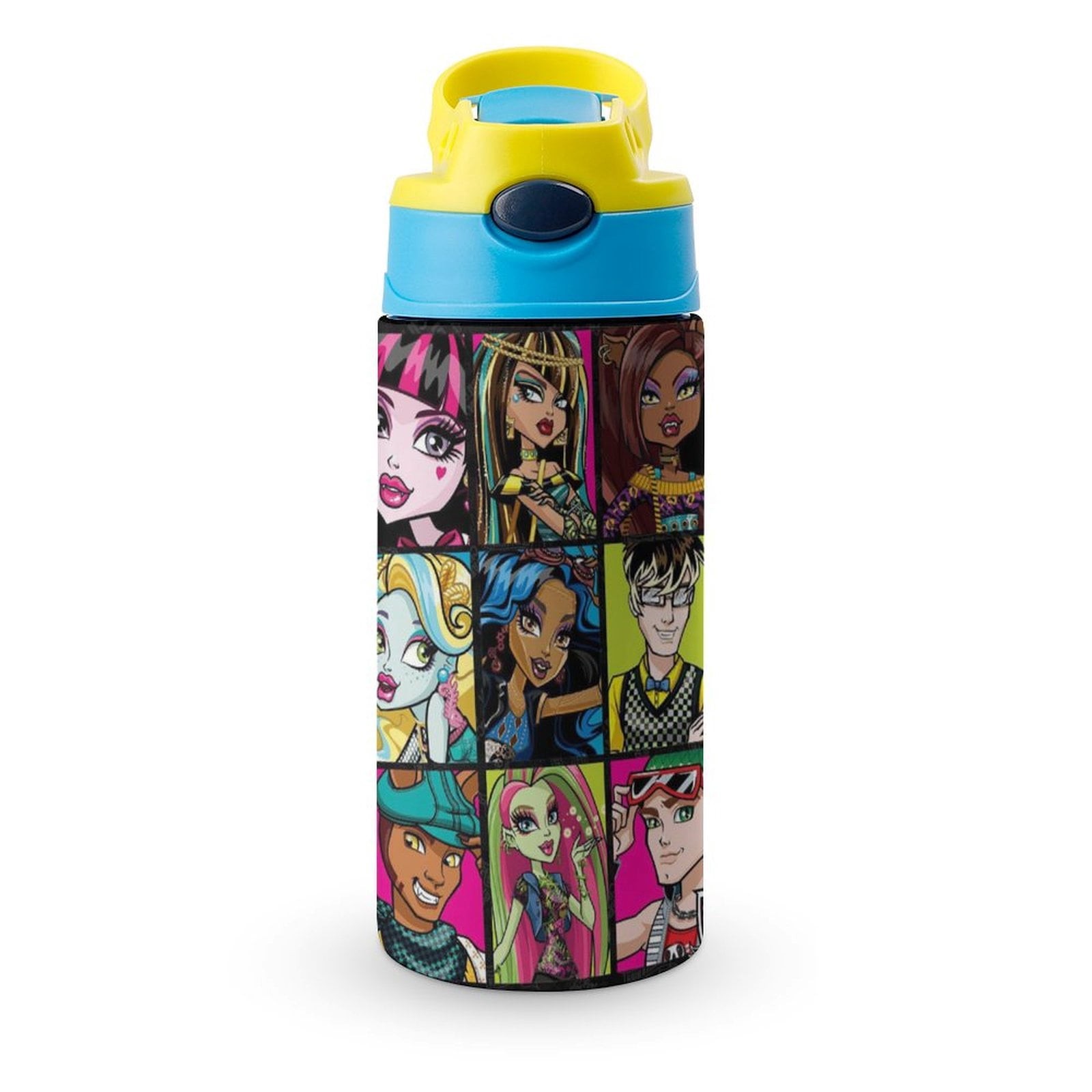 Monster High Kids Straw Water Bottle, Stainless Steel Vacuum Insulated ...