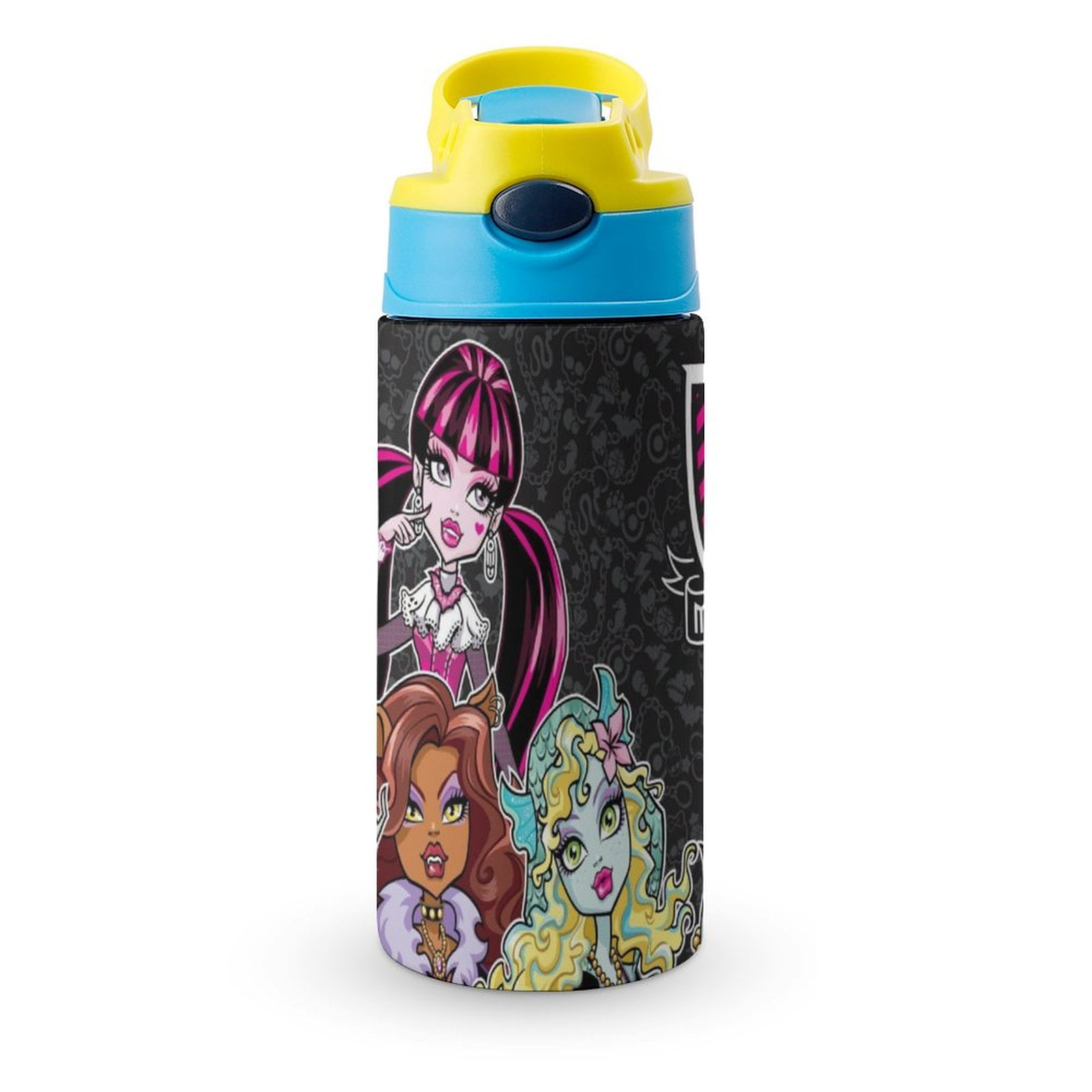 Monster High Kids Straw Water Bottle, Stainless Steel Vacuum Insulated ...