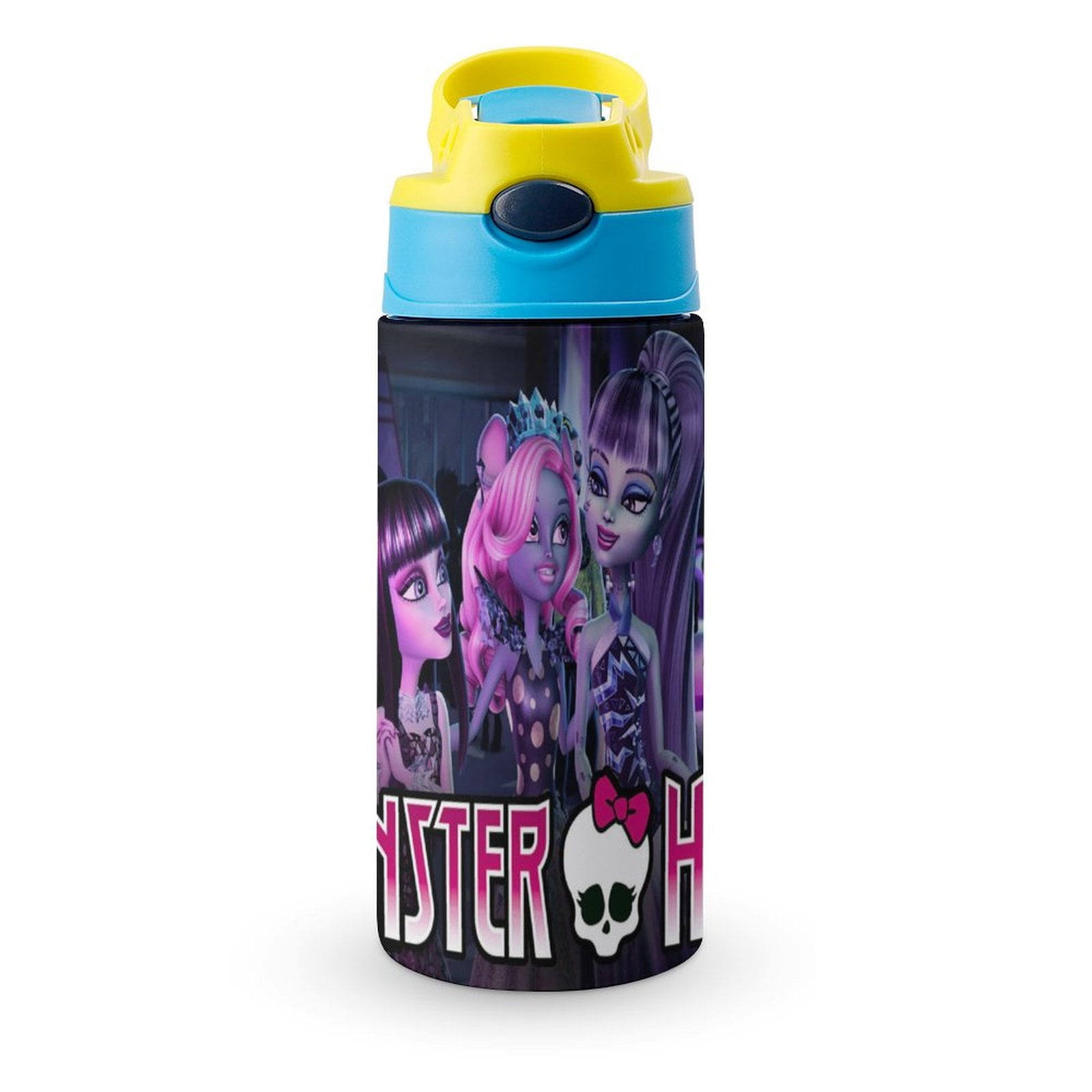 Monster High Kids Straw Water Bottle, Stainless Steel Vacuum Insulated ...