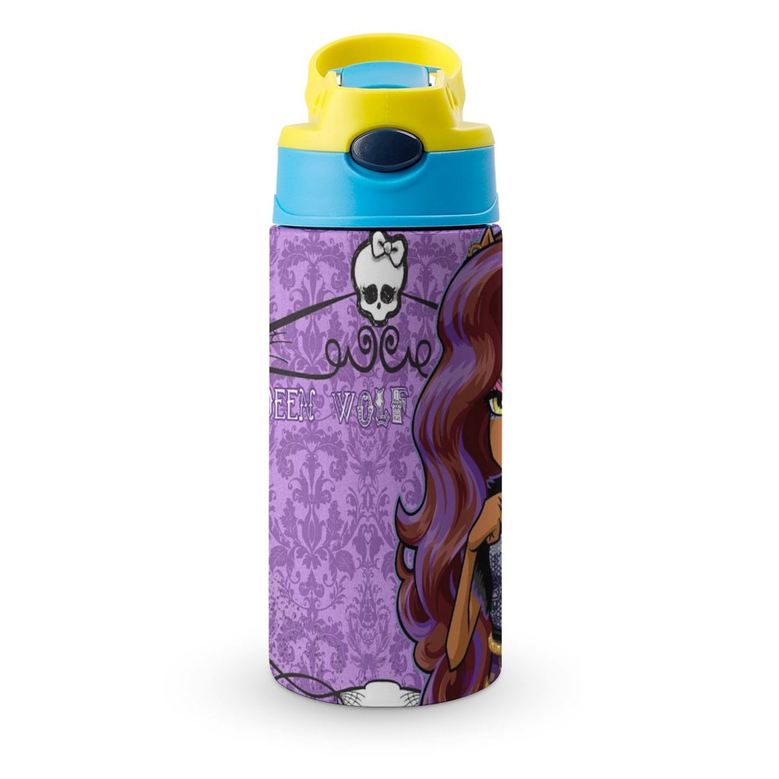 Monster High Kids Straw Water Bottle, Stainless Steel Vacuum Insulated ...