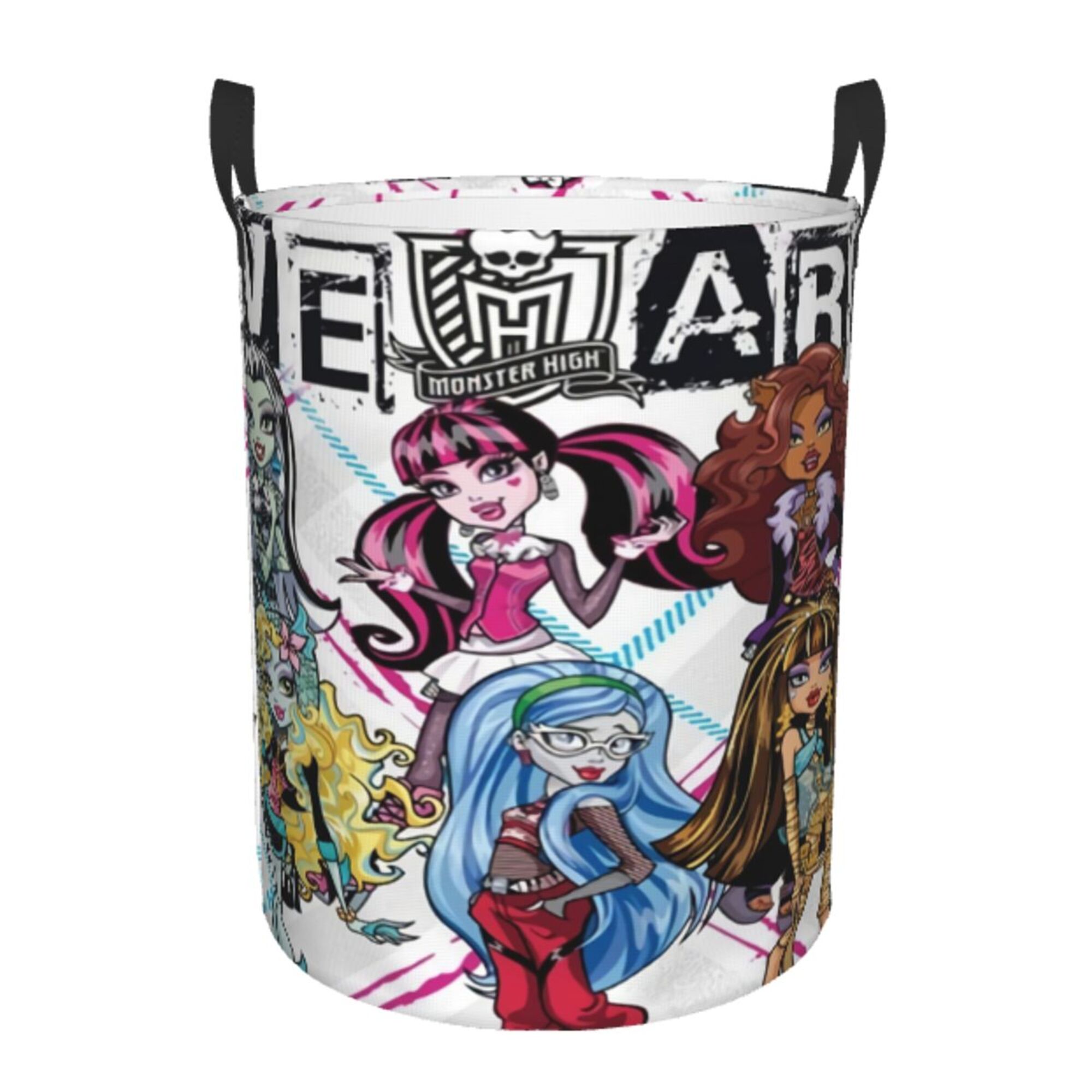 Monster High Laundry Hamper With Handle Funny Waterproof Foldable ...
