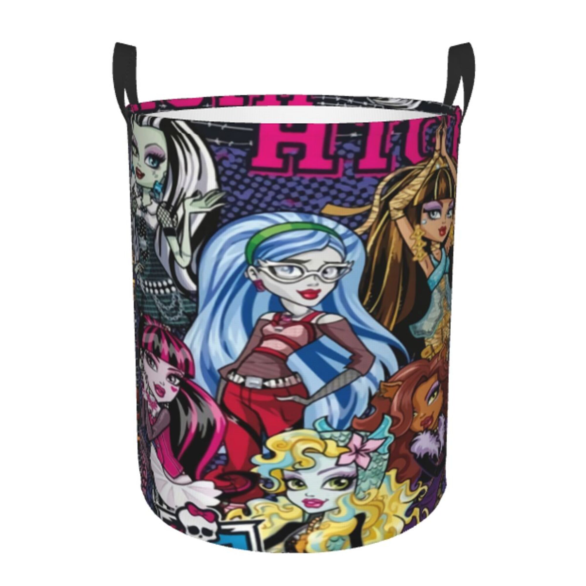 Monster High Laundry Hamper With Handle Funny Waterproof Foldable ...