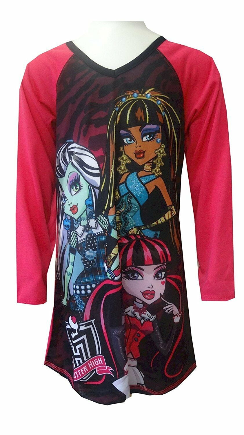 Monster High Long Sleeve Nightgown Pajama Girl Size L 10/12 - Walmart.com