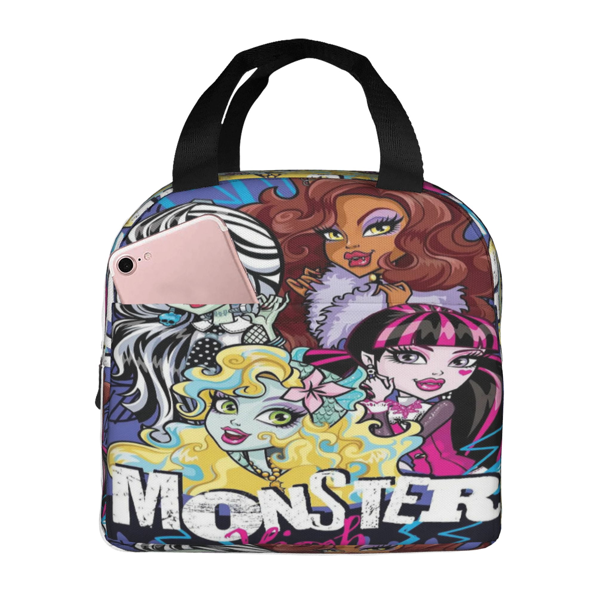 Monster High Lunch Bag Tote Shoulder Bags Insulated Lunch Box Picnic ...