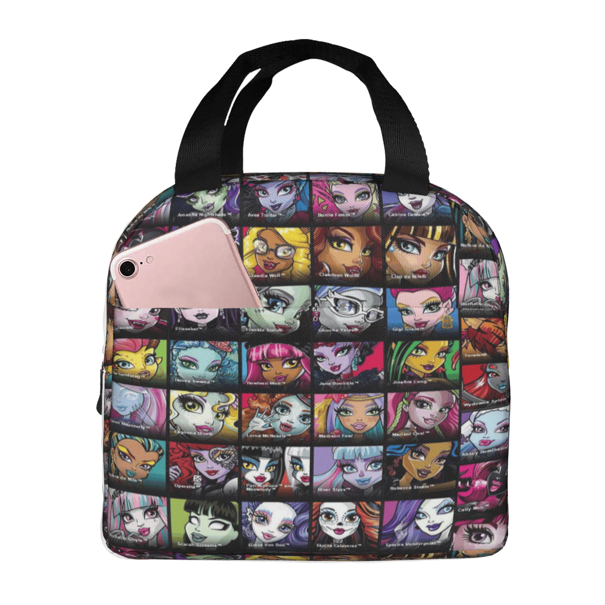 Monster High Lunch Bag Tote Shoulder Bags Insulated Lunch Box Picnic ...