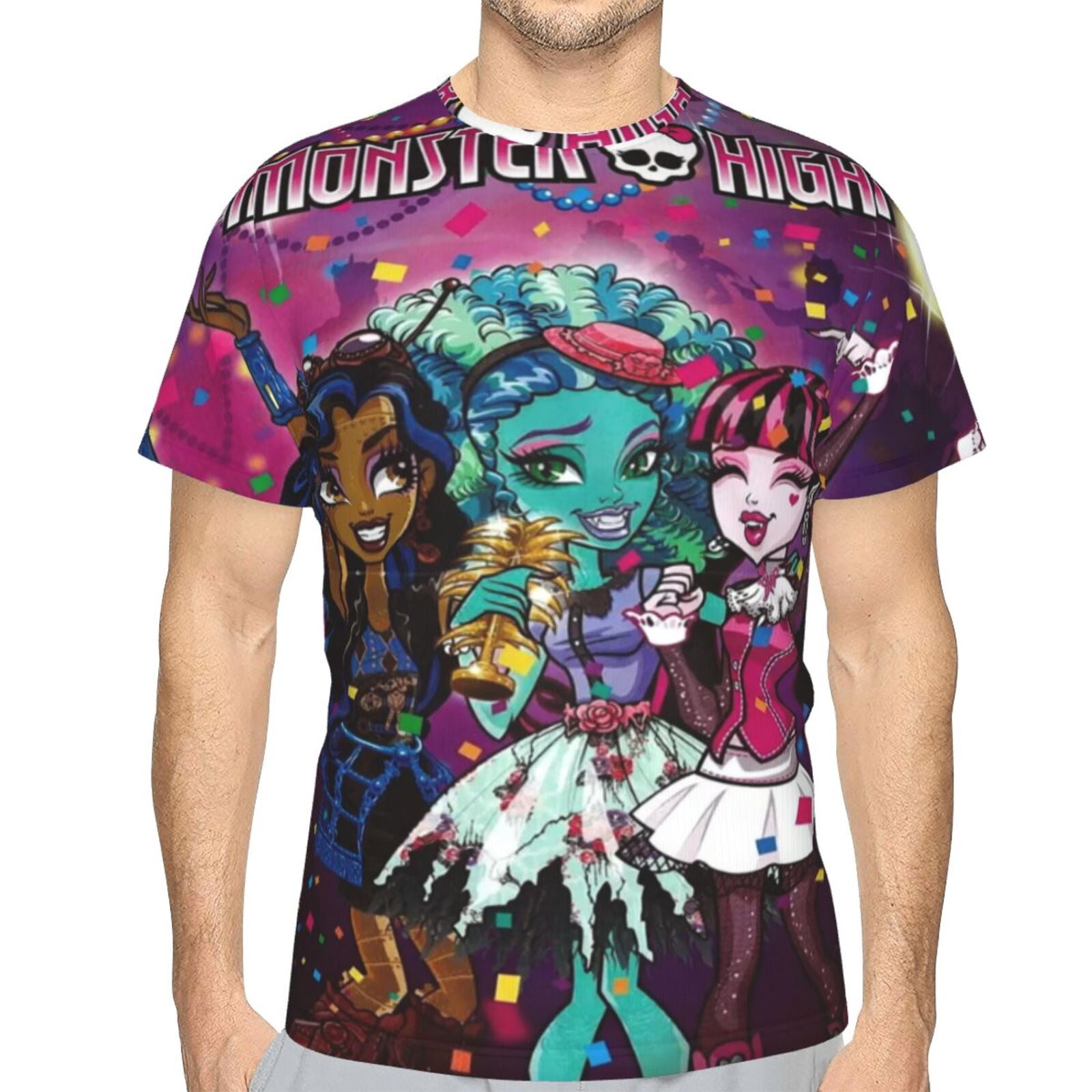 Monster High Mens 3d Graphic Print Shirts Casual Short Sleeve Tee ...
