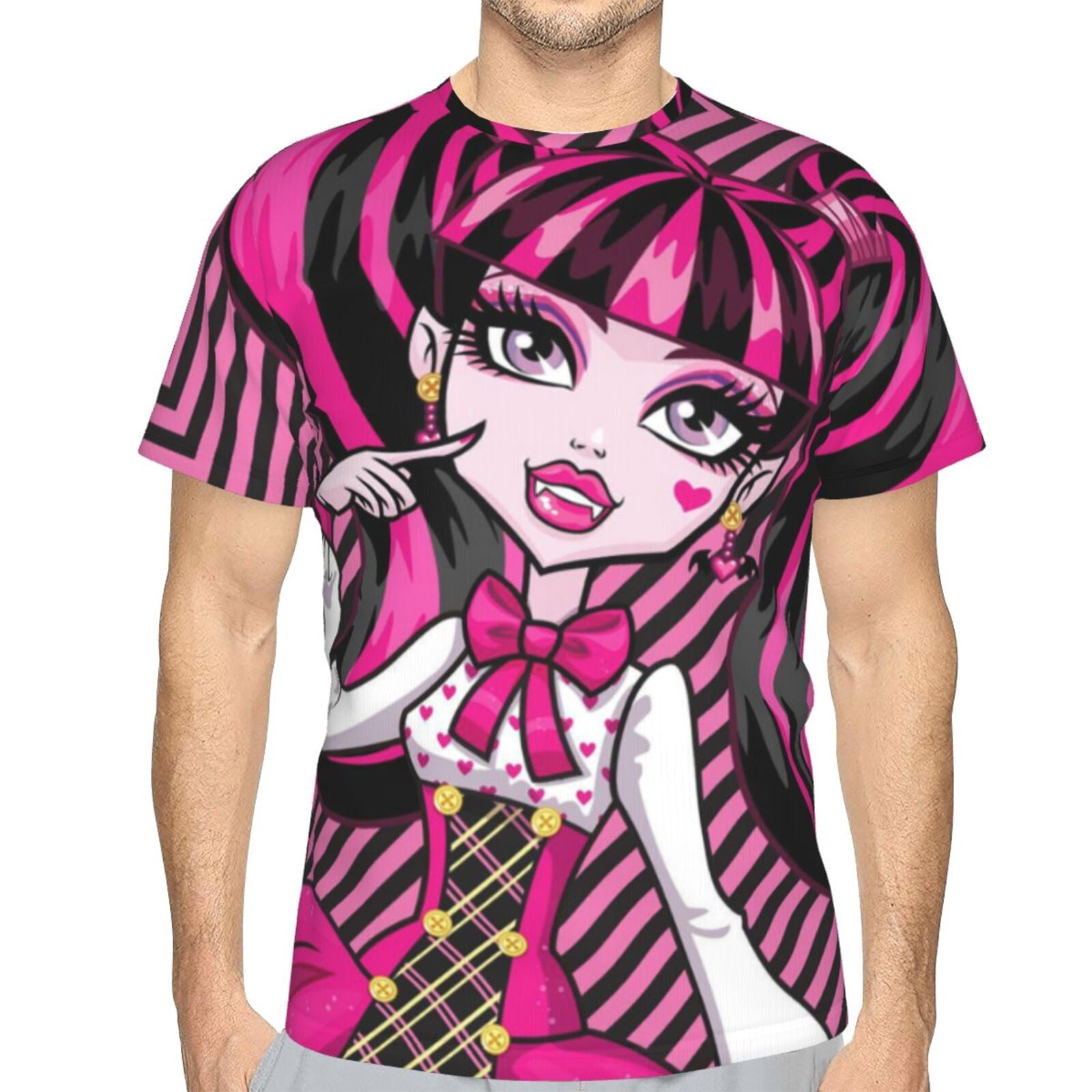 Monster High Mens 3d Graphic Print Shirts Casual Short Sleeve Tee ...