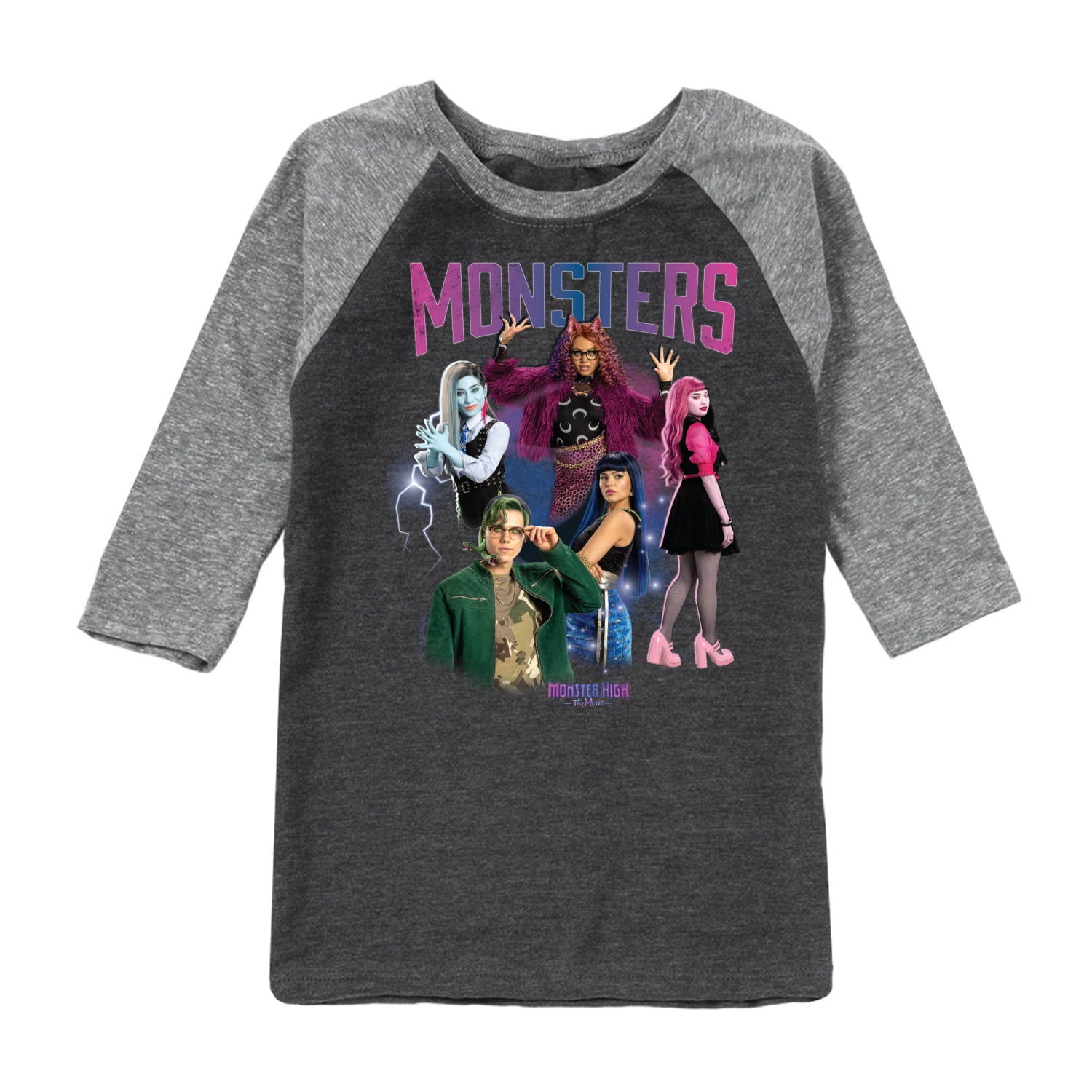 Monster High - Monster Squad - Toddler & Youth Raglan Graphic T-Shirt ...