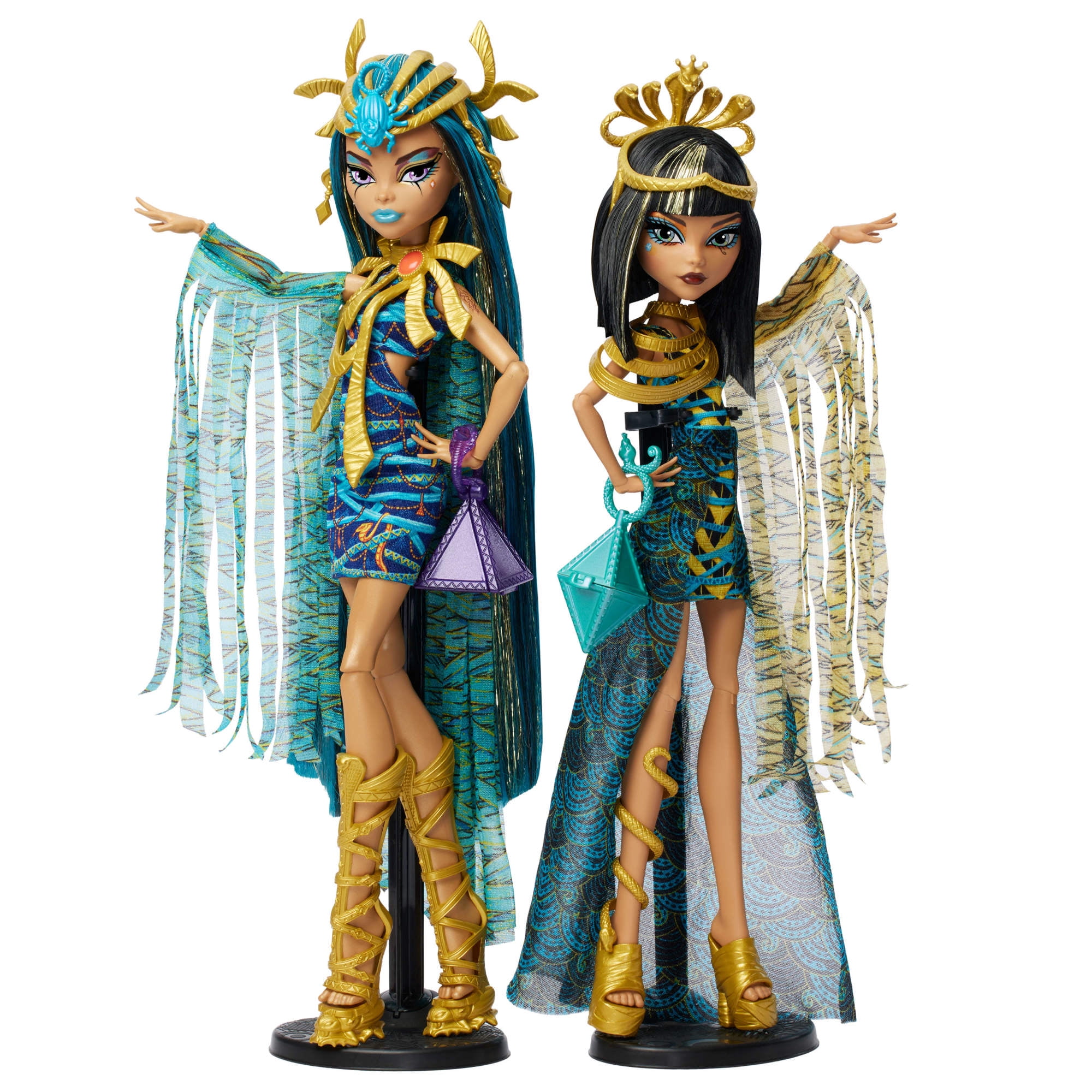Monster High Mummy Majesties Cleo and Nefera De Nile Collectible Doll Two-Pack - Walmart.com