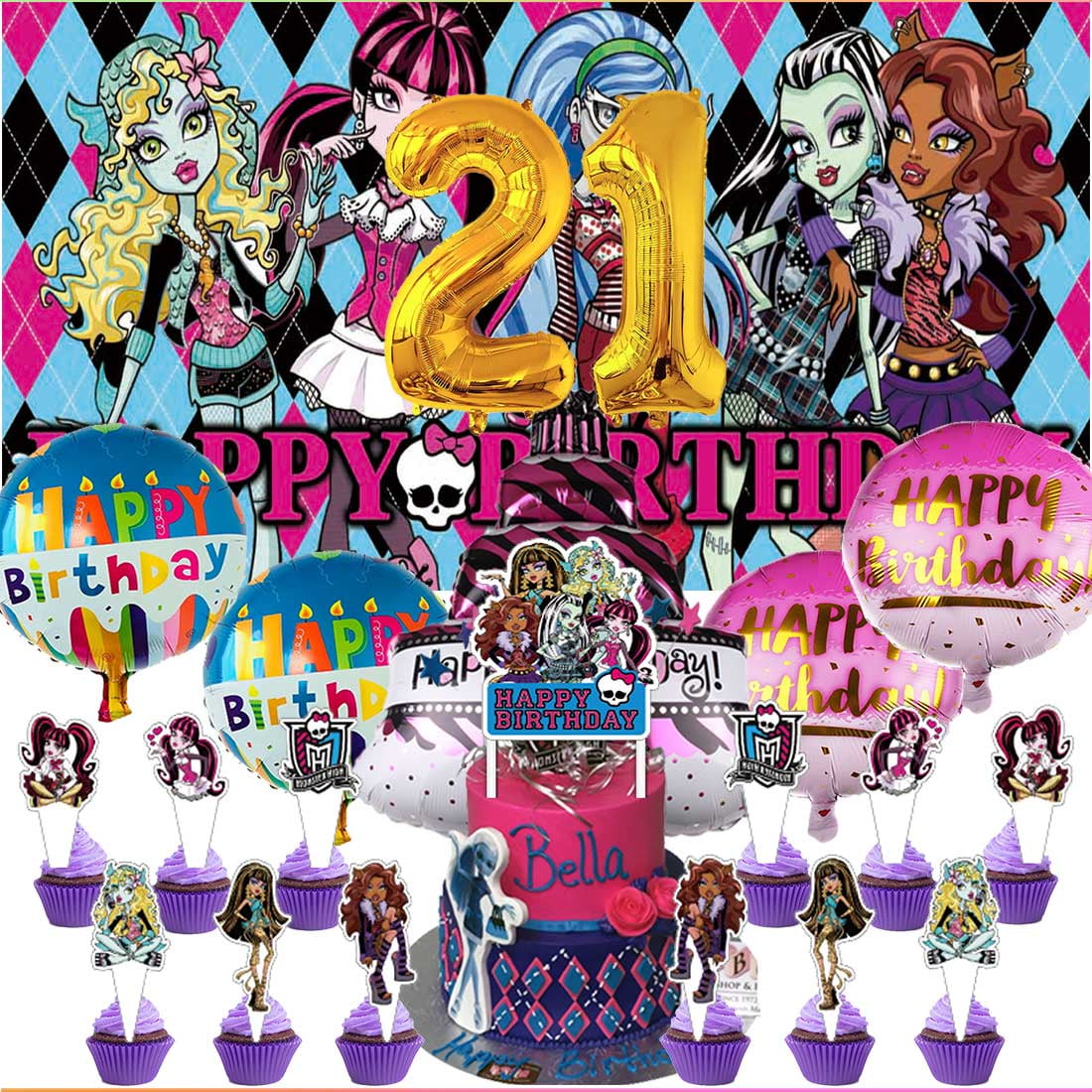 Monster High Party Supplies Decor 21th Kit Balloons Birthday Cake ...