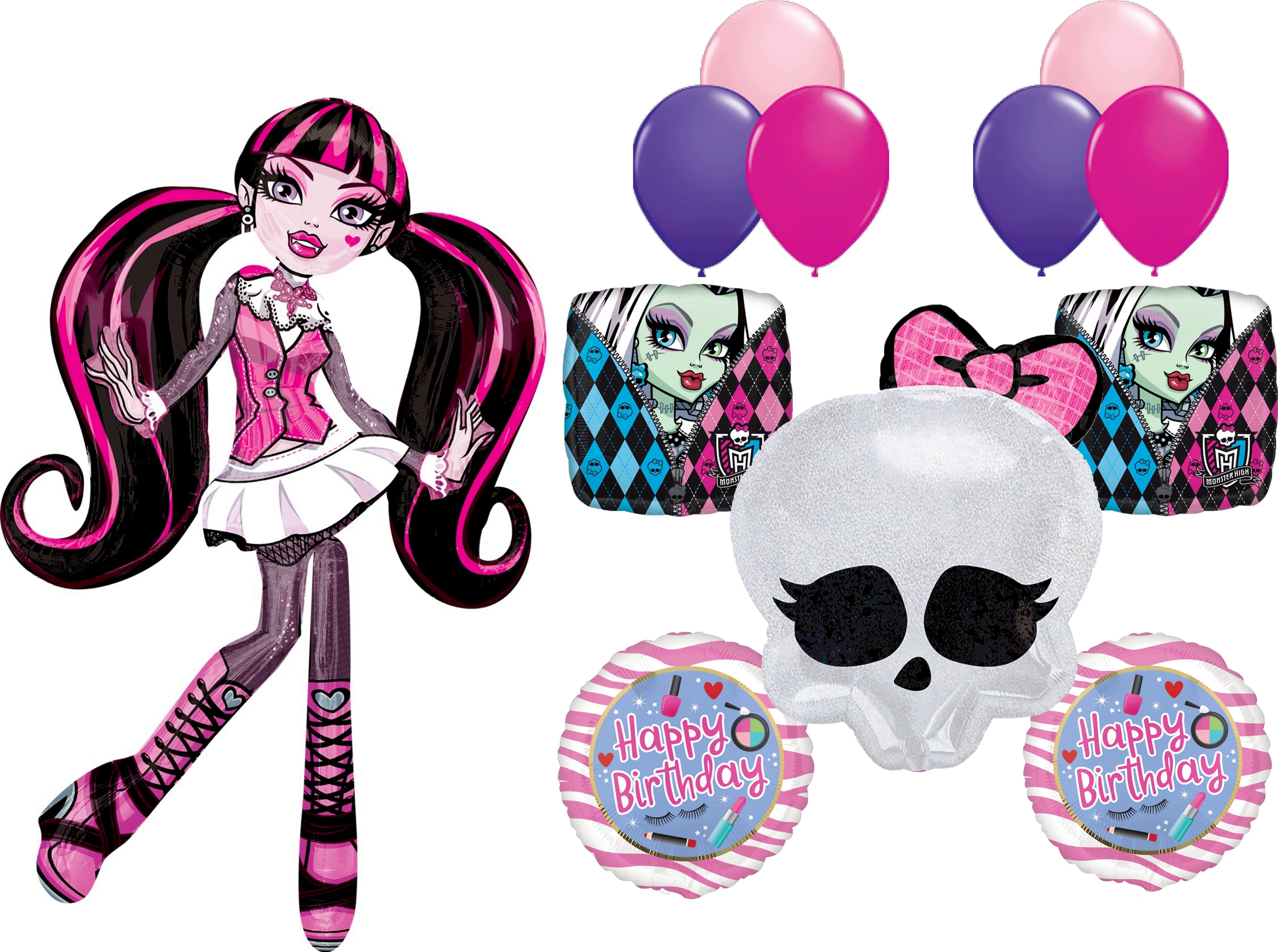 Monster High Party Supplies Skullete Birthday Balloon Bouquet ...