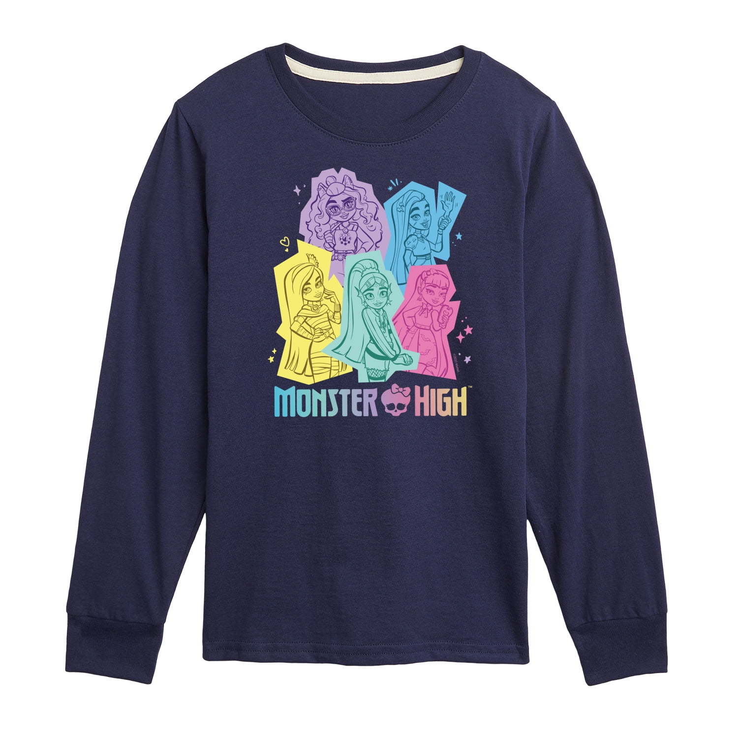 Monster High - Pastel Character Group - Toddler And Youth Long Sleeve ...