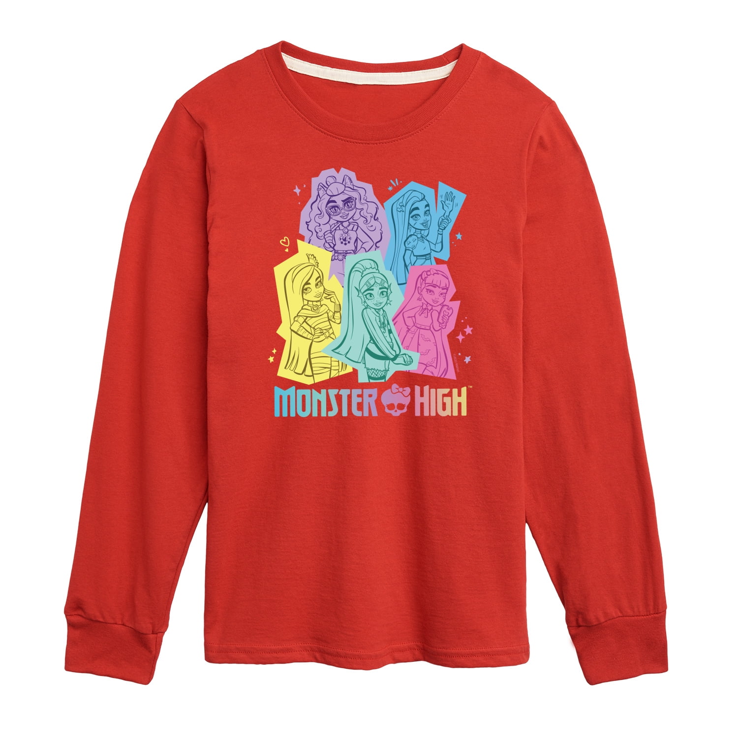Monster High - Pastel Character Group - Toddler And Youth Long Sleeve ...