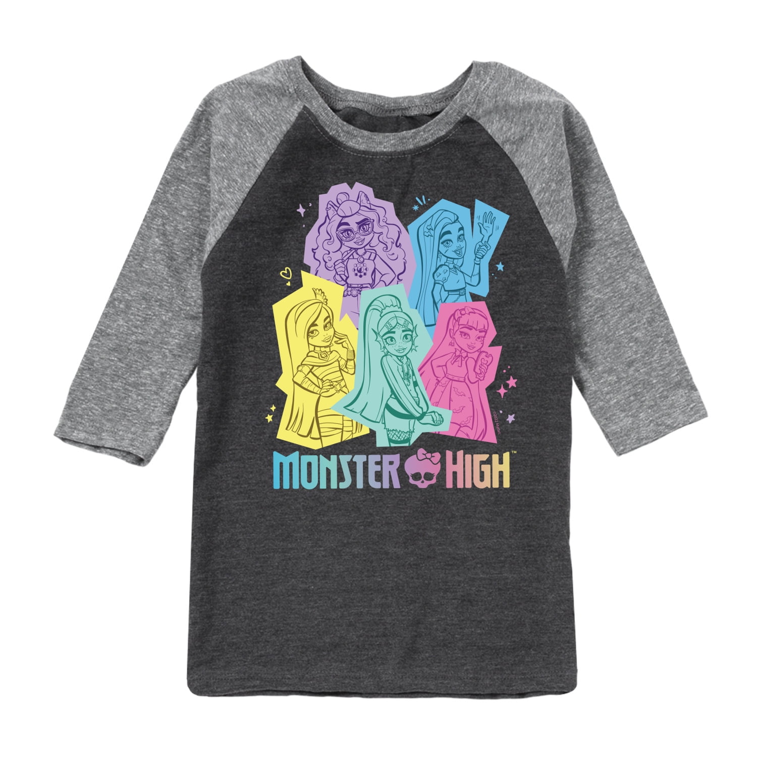 Monster High - Pastel Character Group - Toddler And Youth Raglan ...