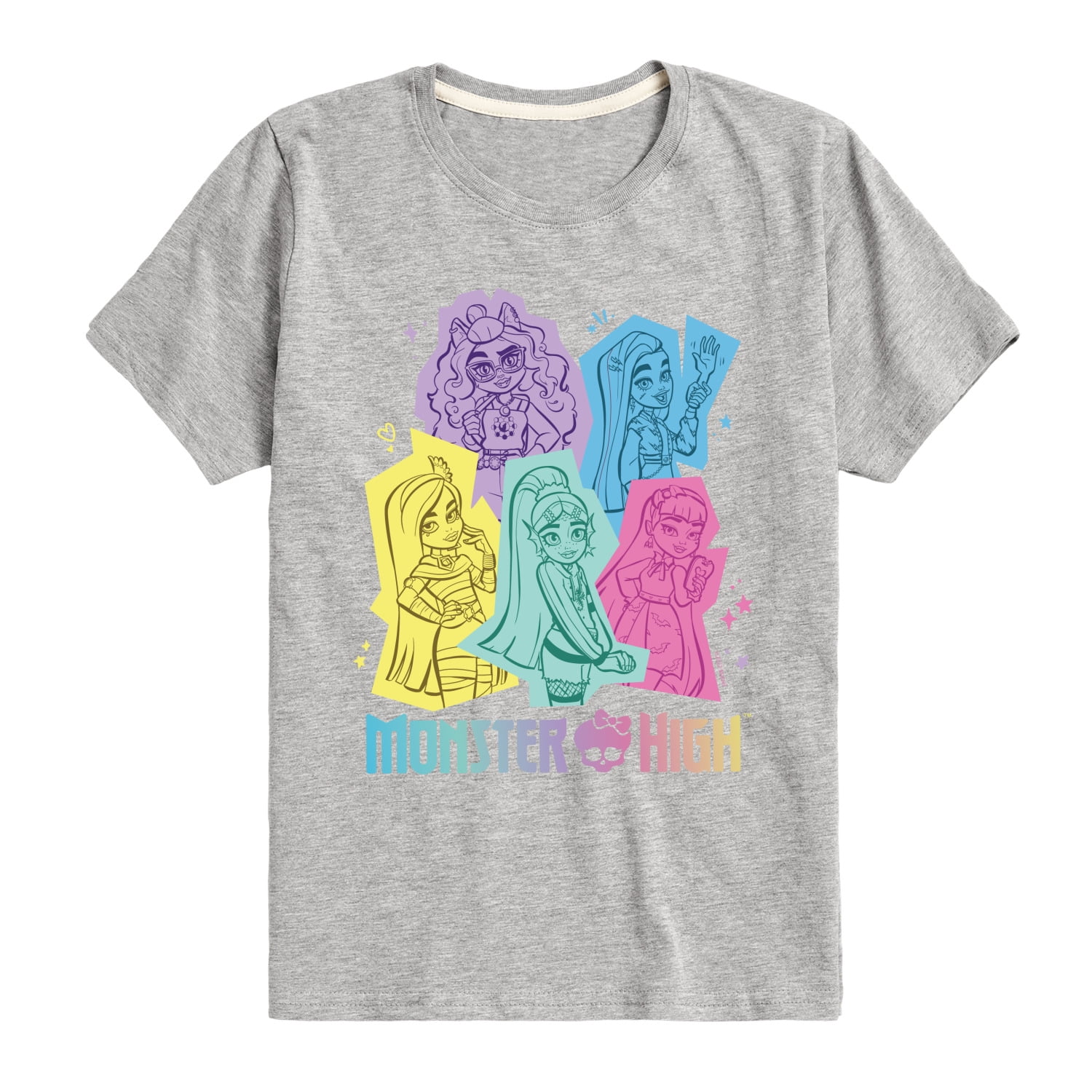 Monster High - Pastel Character Group - Toddler And Youth Short Sleeve ...