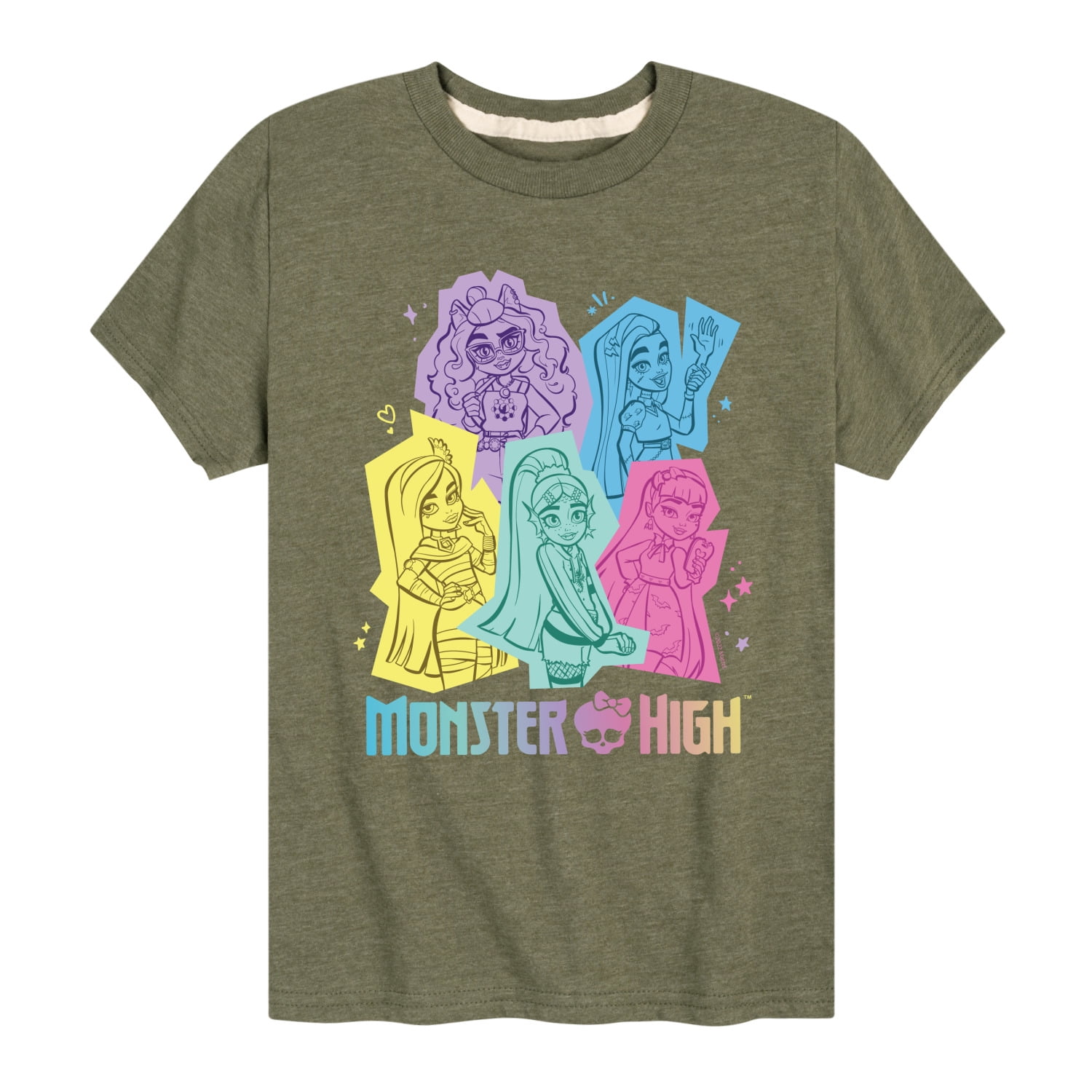 Monster High - Pastel Character Group - Toddler And Youth Short Sleeve ...