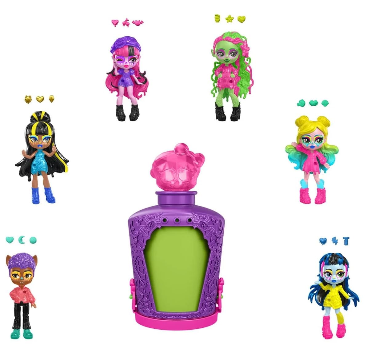 Monster High Potions Fright Size Mini Doll Display Case, Complete Set ...