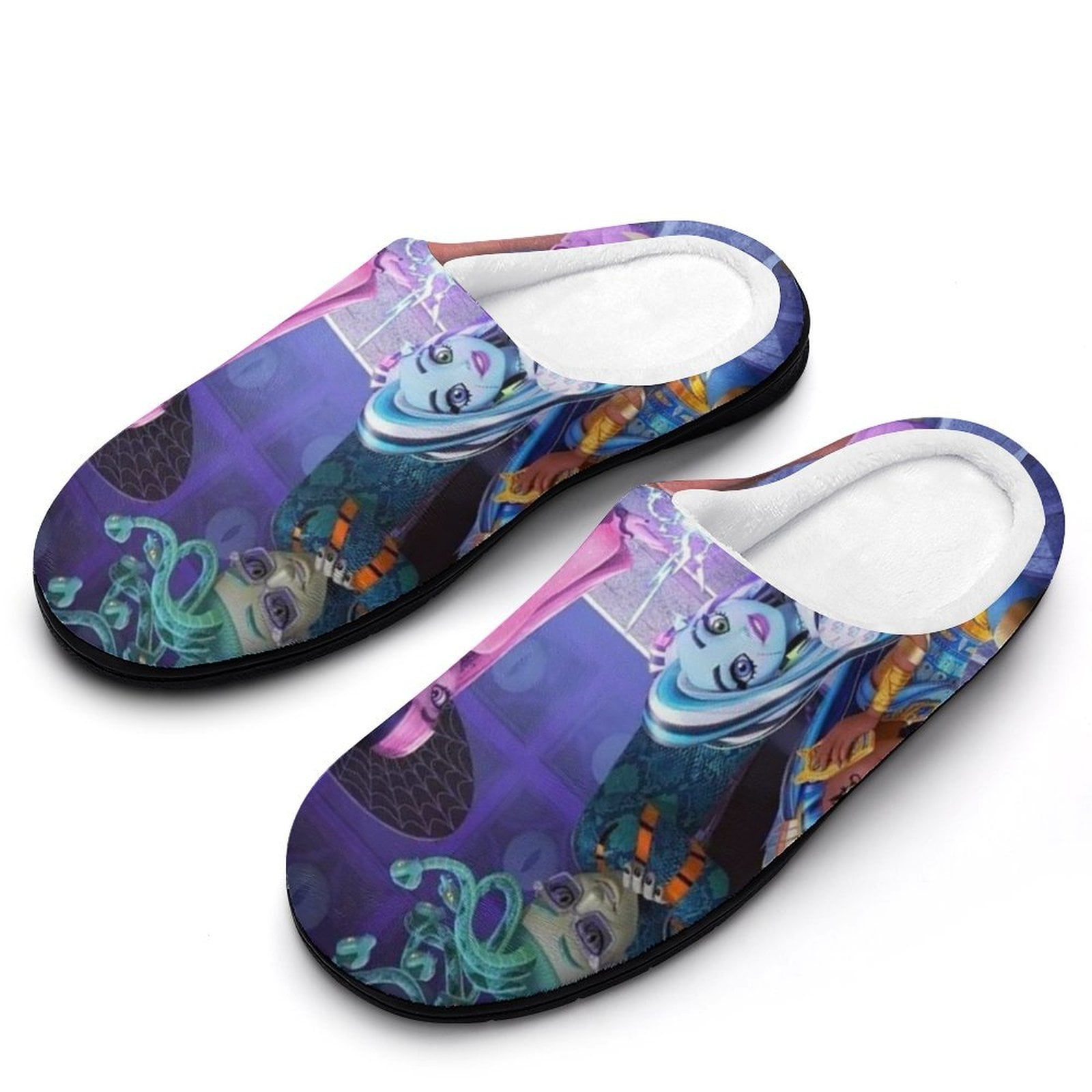 Monster High Series Fuzzy Cotton Slippers For Womens Lightweight Anti ...