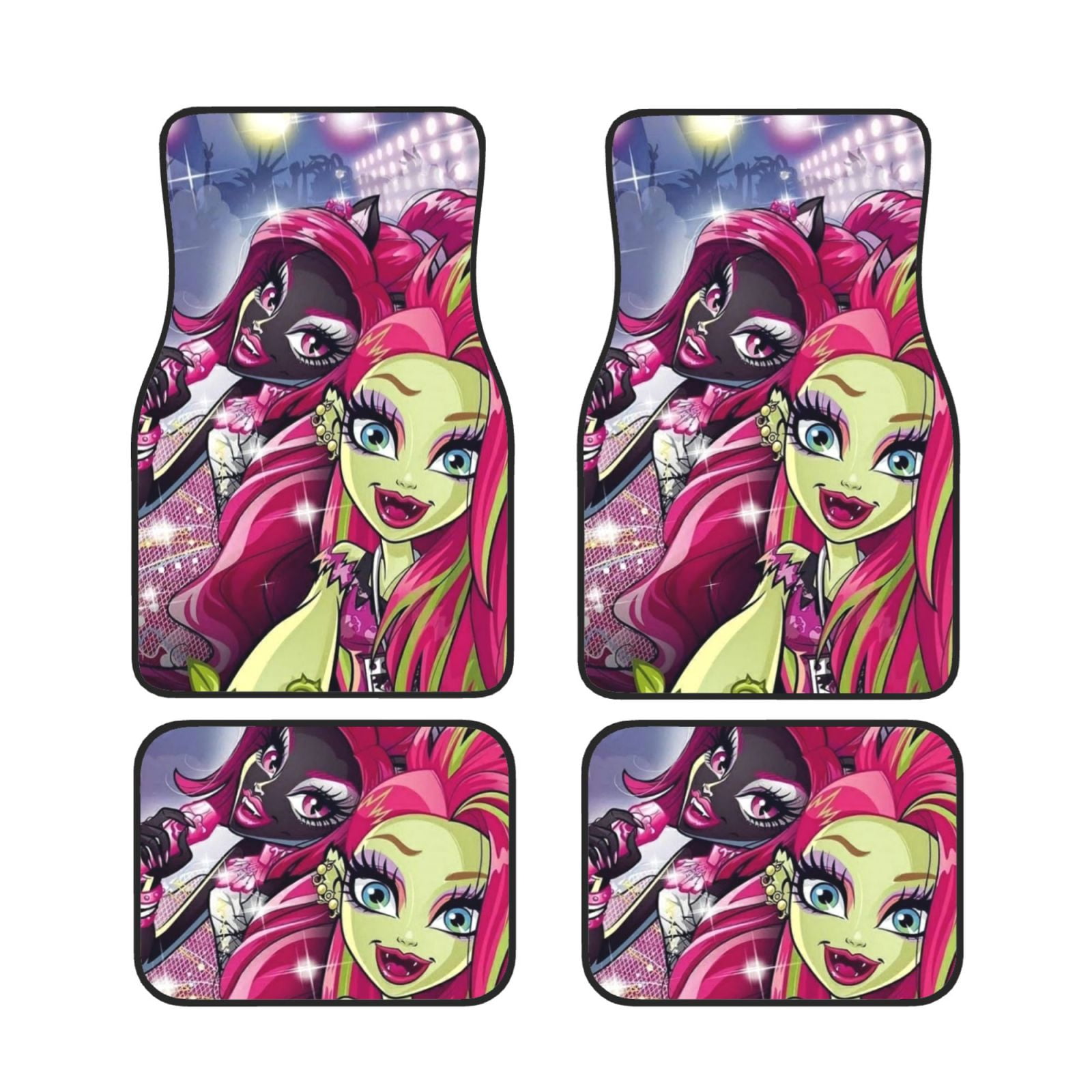 Monster High Set Of 4 Universal Front And Rear Floor Mats With Non-Slip ...