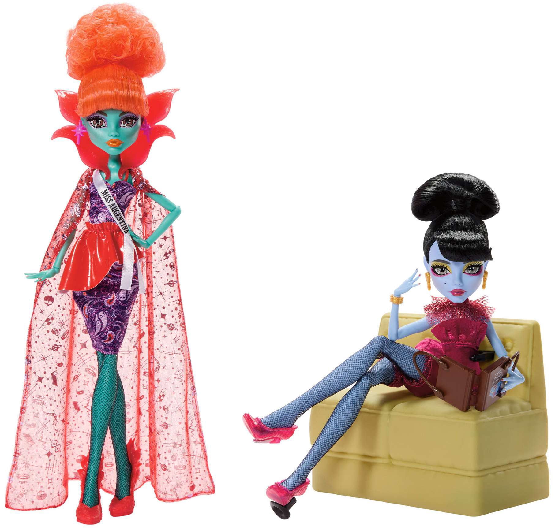 Monster High Skullector Miss Argentina & Super-Shriek Receptionist Doll ...