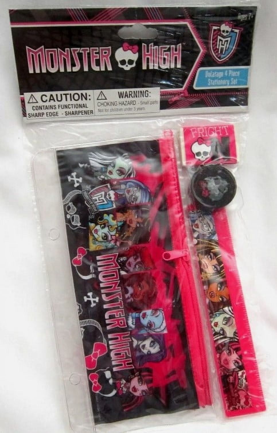 Monster High Stationery Set Ruler Eraser Pencil Pouch & Pencil ...