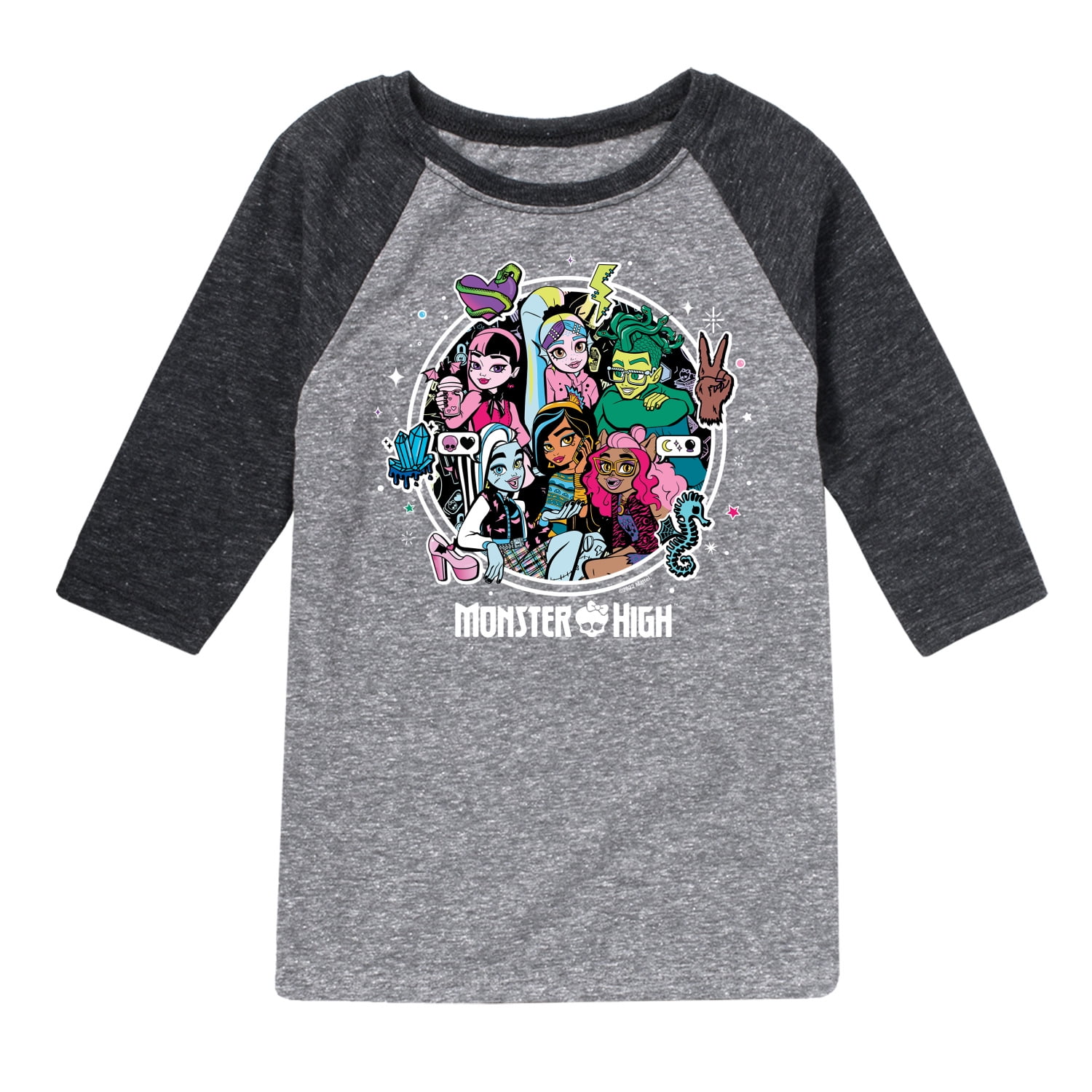 Monster High Students - Toddler And Youth Raglan Graphic T-Shirt ...