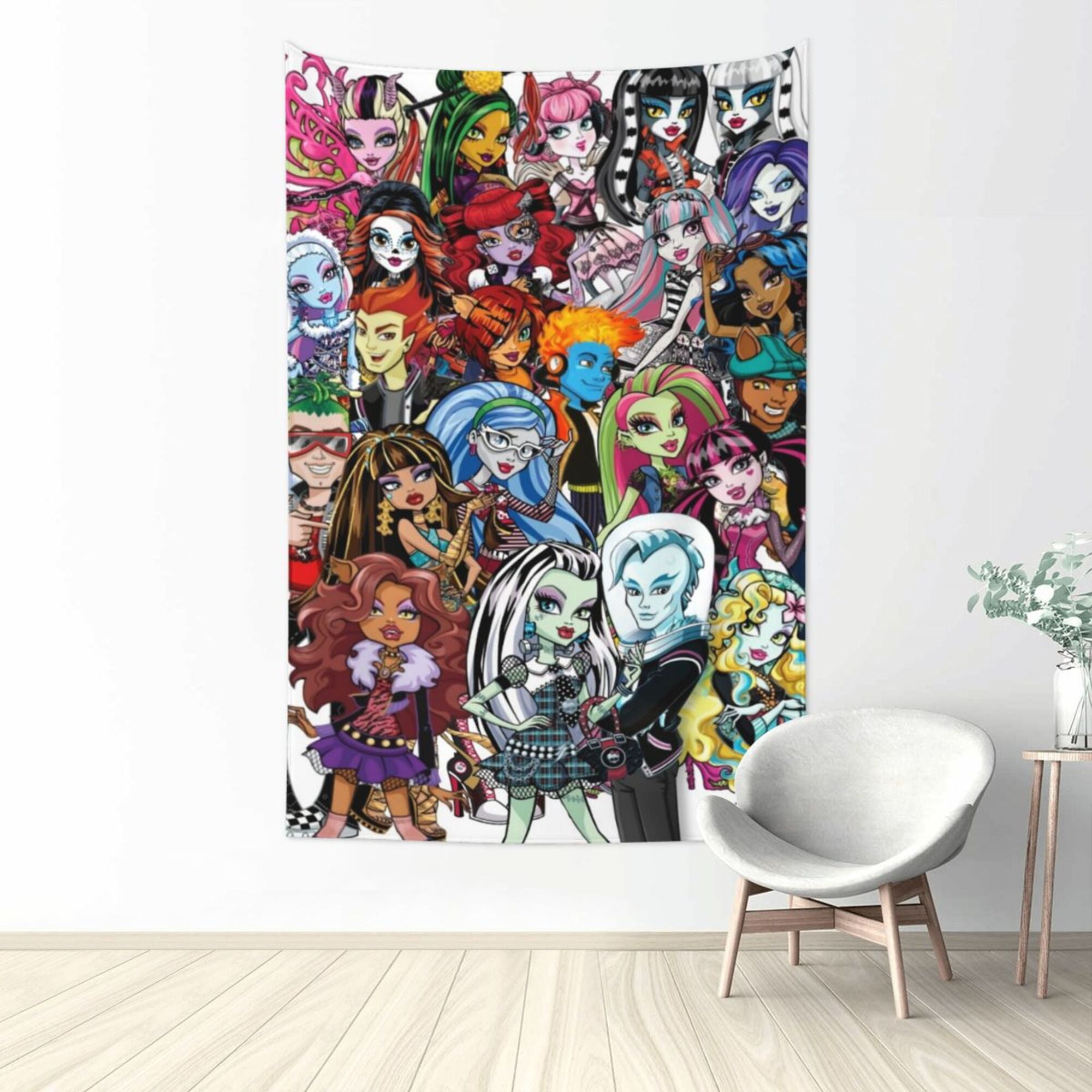 Monster High Tapestry Cartoon Print Wall Art Hanging Tapestry Anime ...