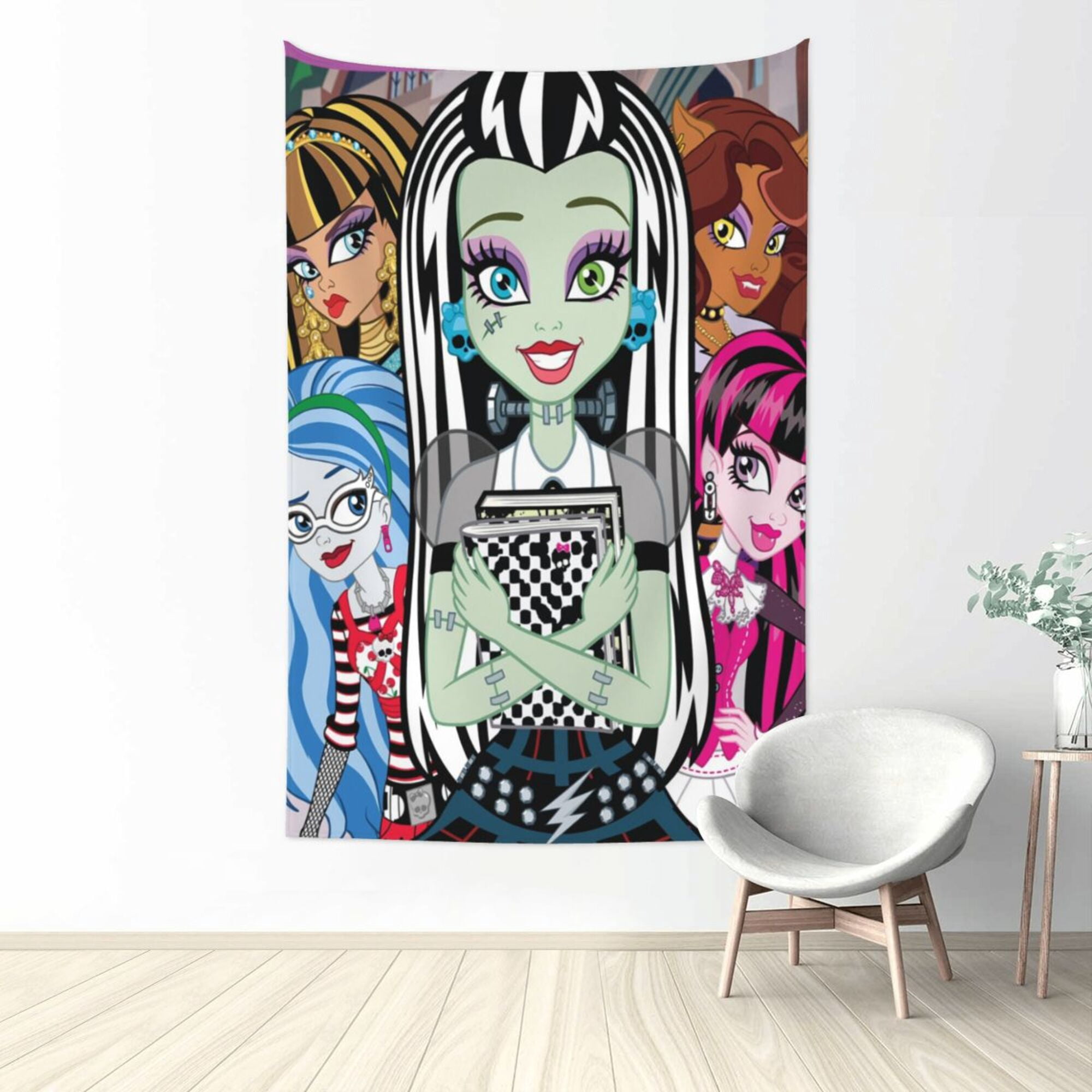 Monster High Tapestry Cartoon Print Wall Art Hanging Tapestry Anime ...
