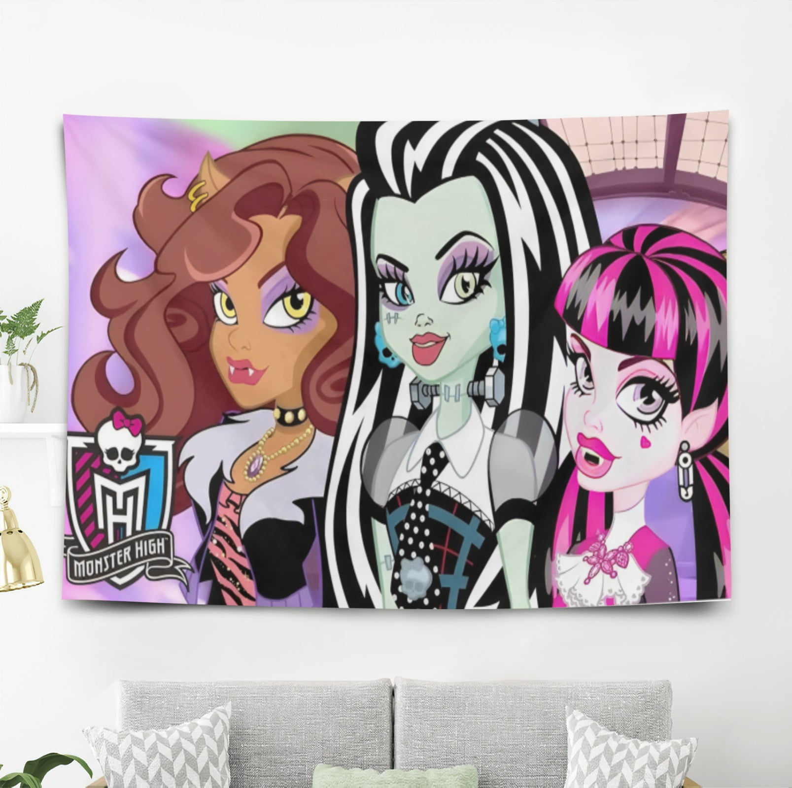 Monster High Tapestry Gift Wall Hanging Backdrop for Room Bedroom Girls ...